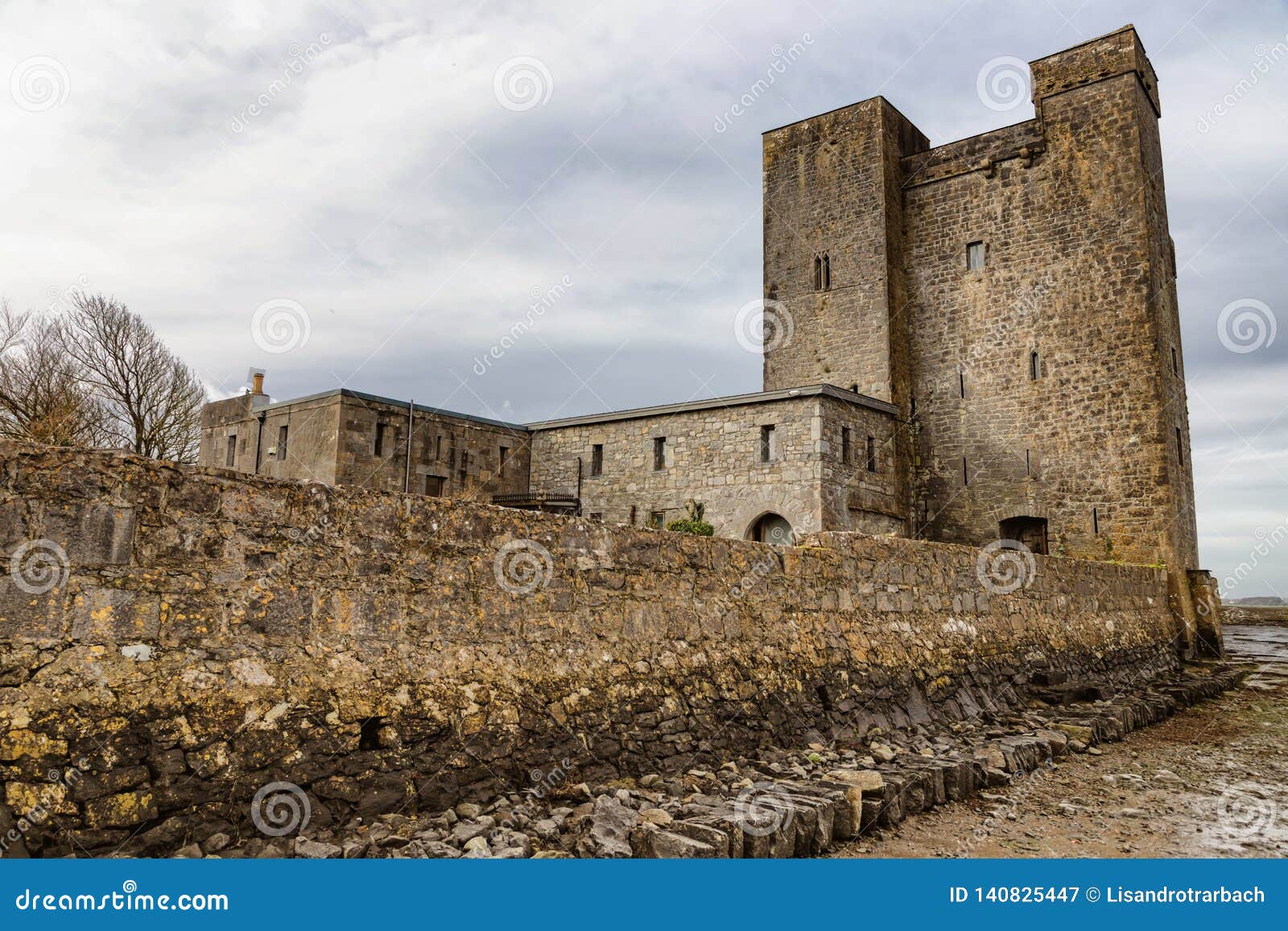 Oranmore Castle in Galway Bay Stock Image - Image of tower, house ...