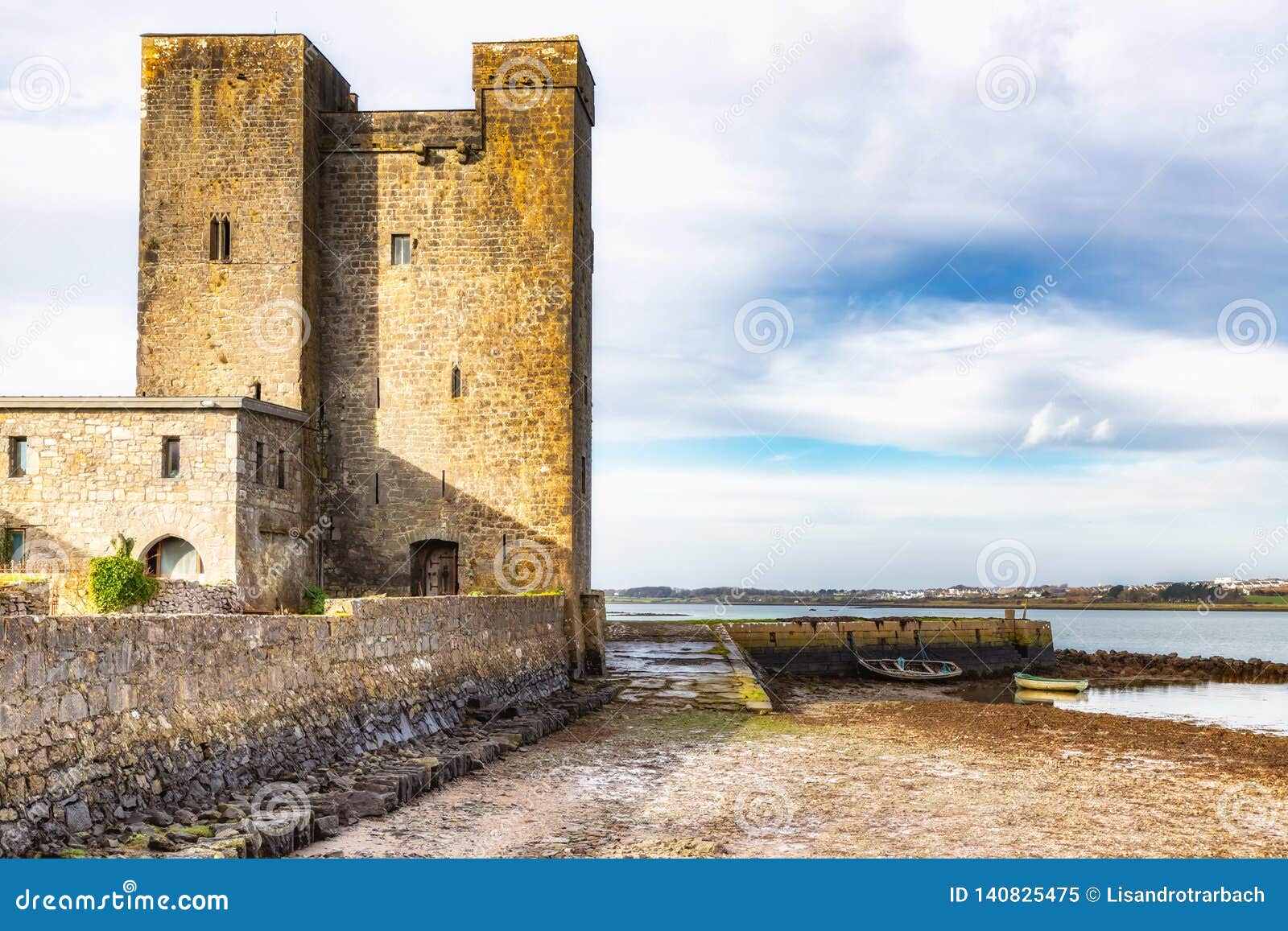 Oranmore Castle in Galway Bay Stock Image - Image of nature, boat ...