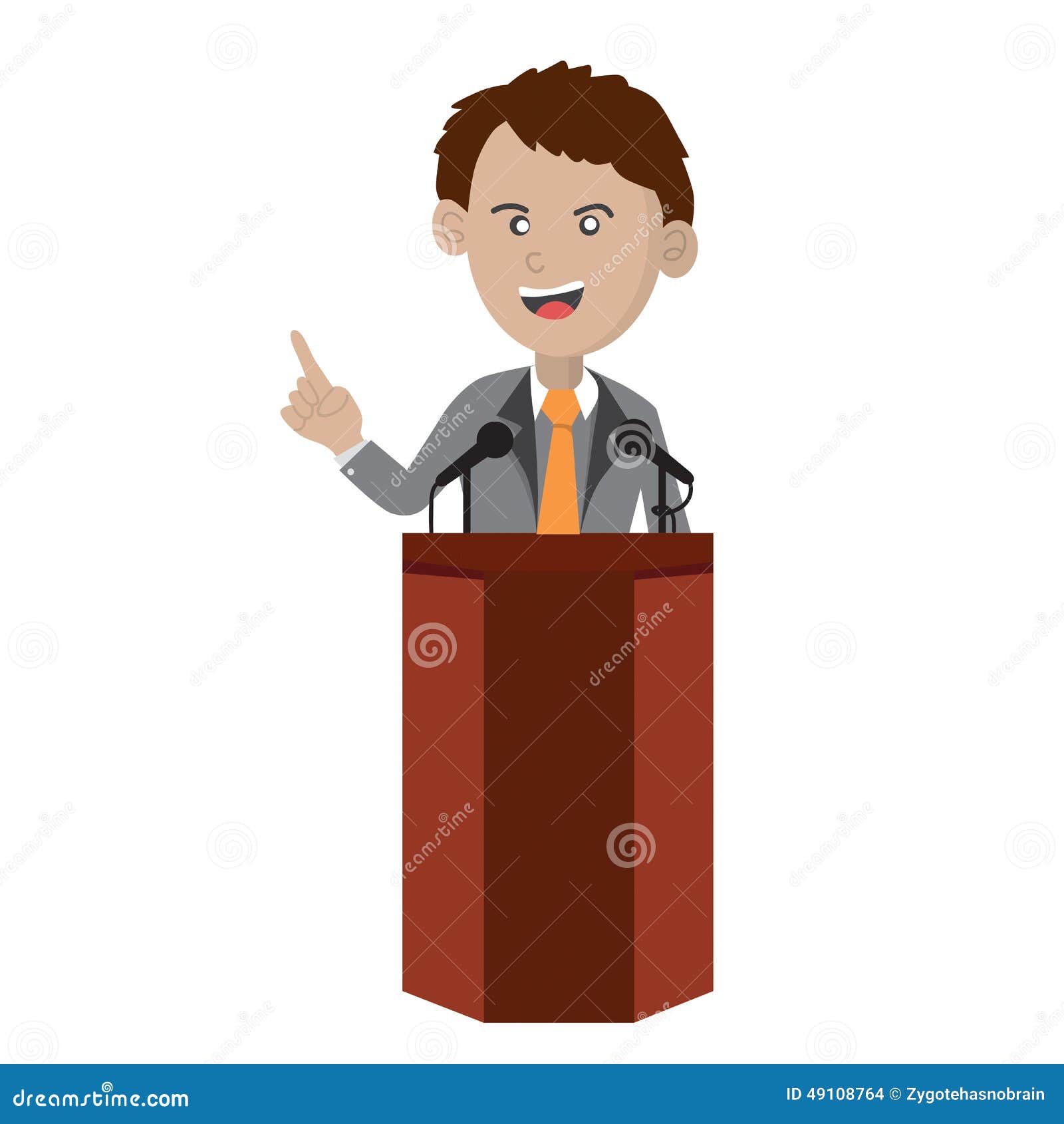 Orateur Se Tenant Sur Le Podium Illustration de Vecteur - Illustration ...