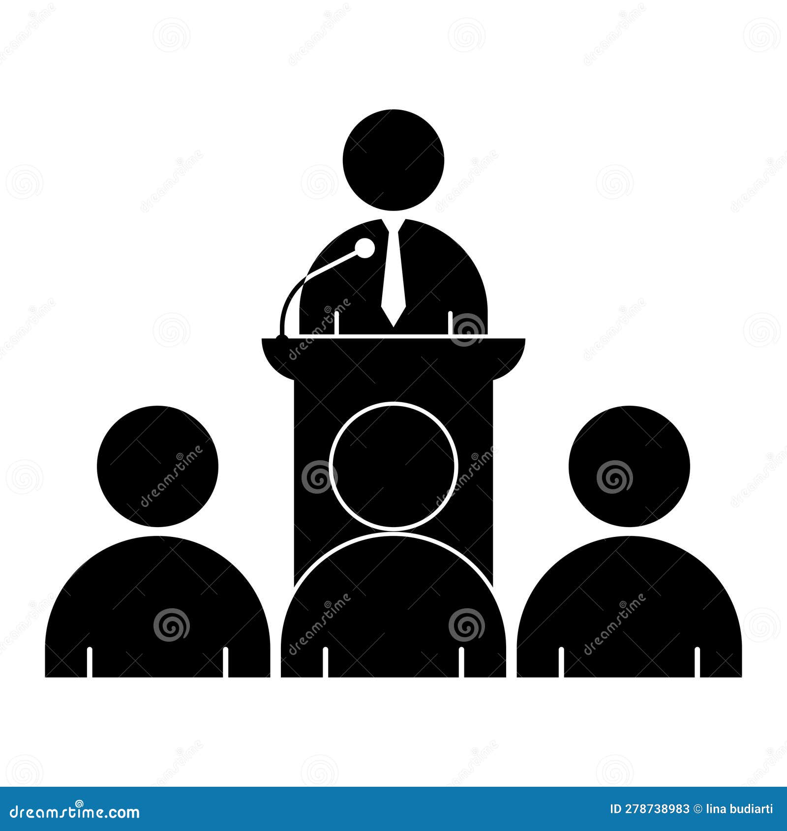 Oration Icon stock vector. Illustration of white, public - 278738983