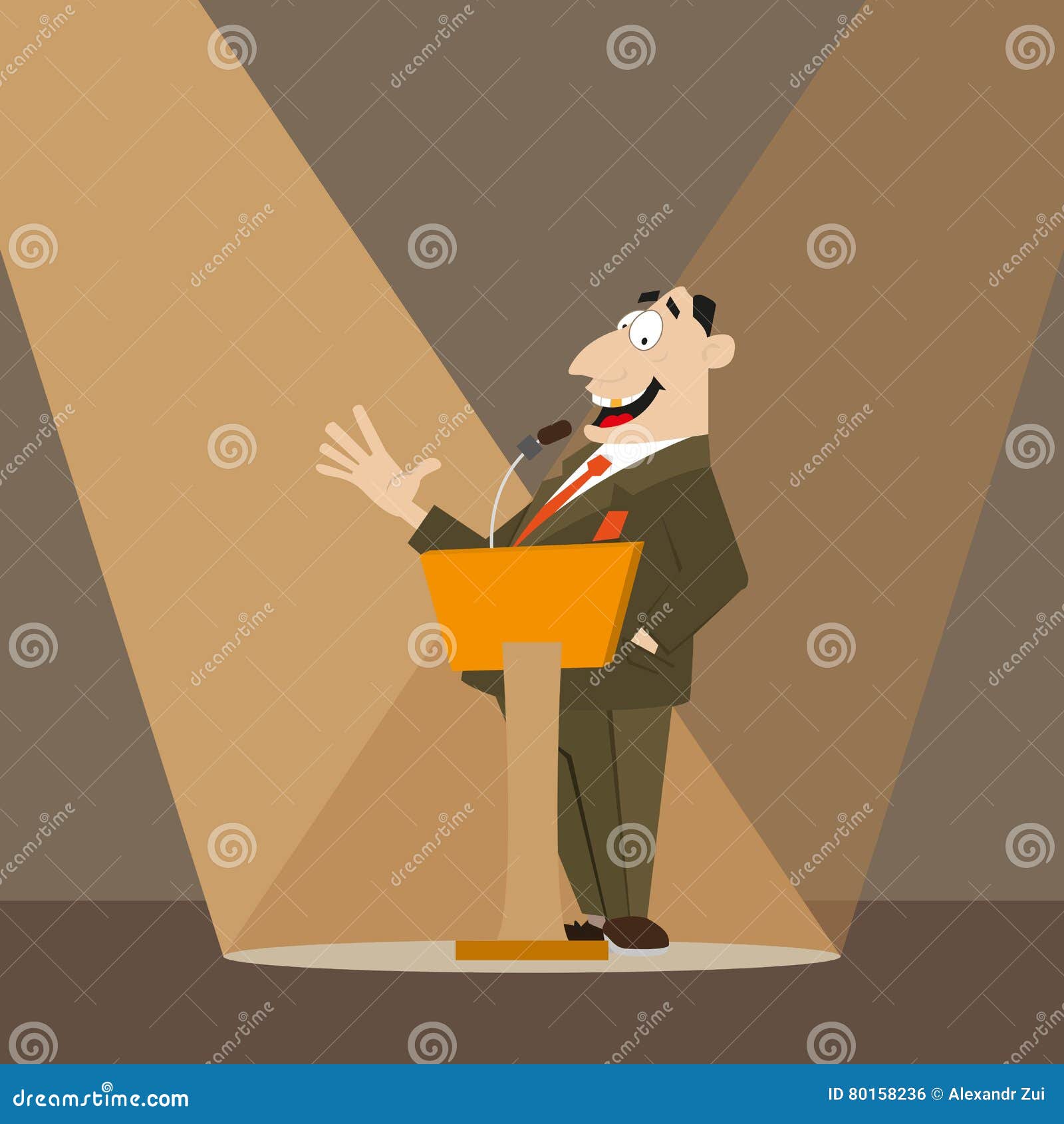 Orator on podium stock vector. Illustration of journalist - 80158236