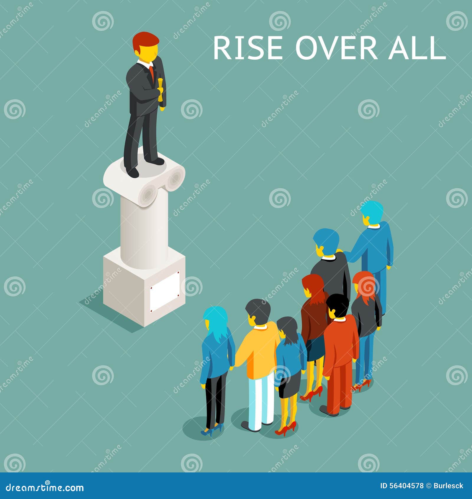 Orator Public Speech. Flat Isometric Vector Stock Vector - Illustration ...