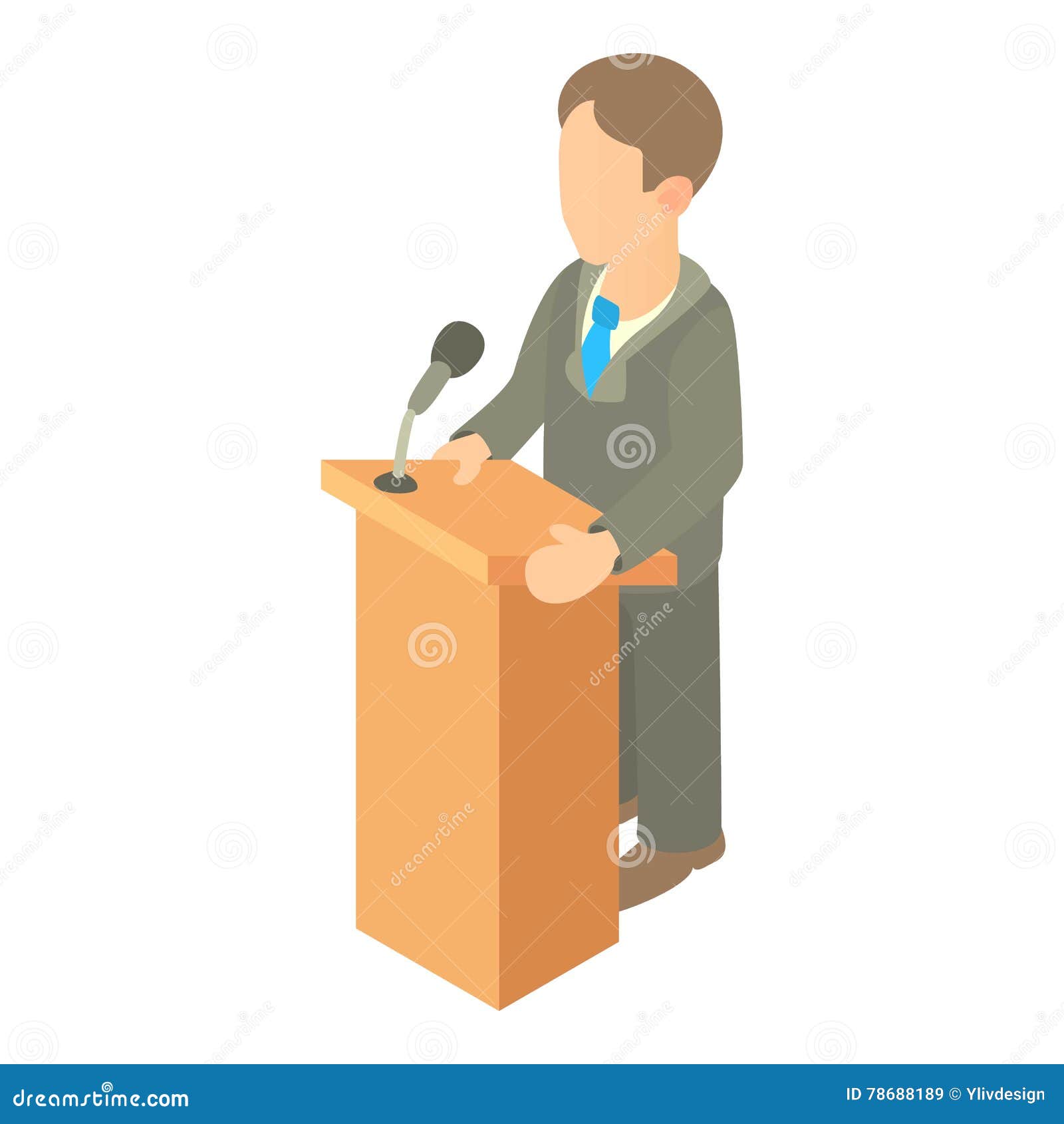 Orator Speaking From Tribune Icon Cartoon Style Stock Vector Illustration Of Object Podium
