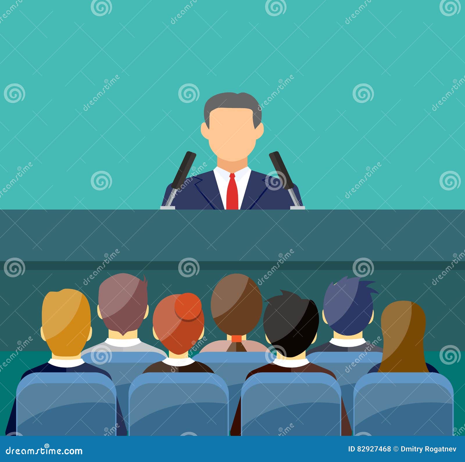 Orator Speaking from Tribune. Stock Vector - Illustration of icon ...
