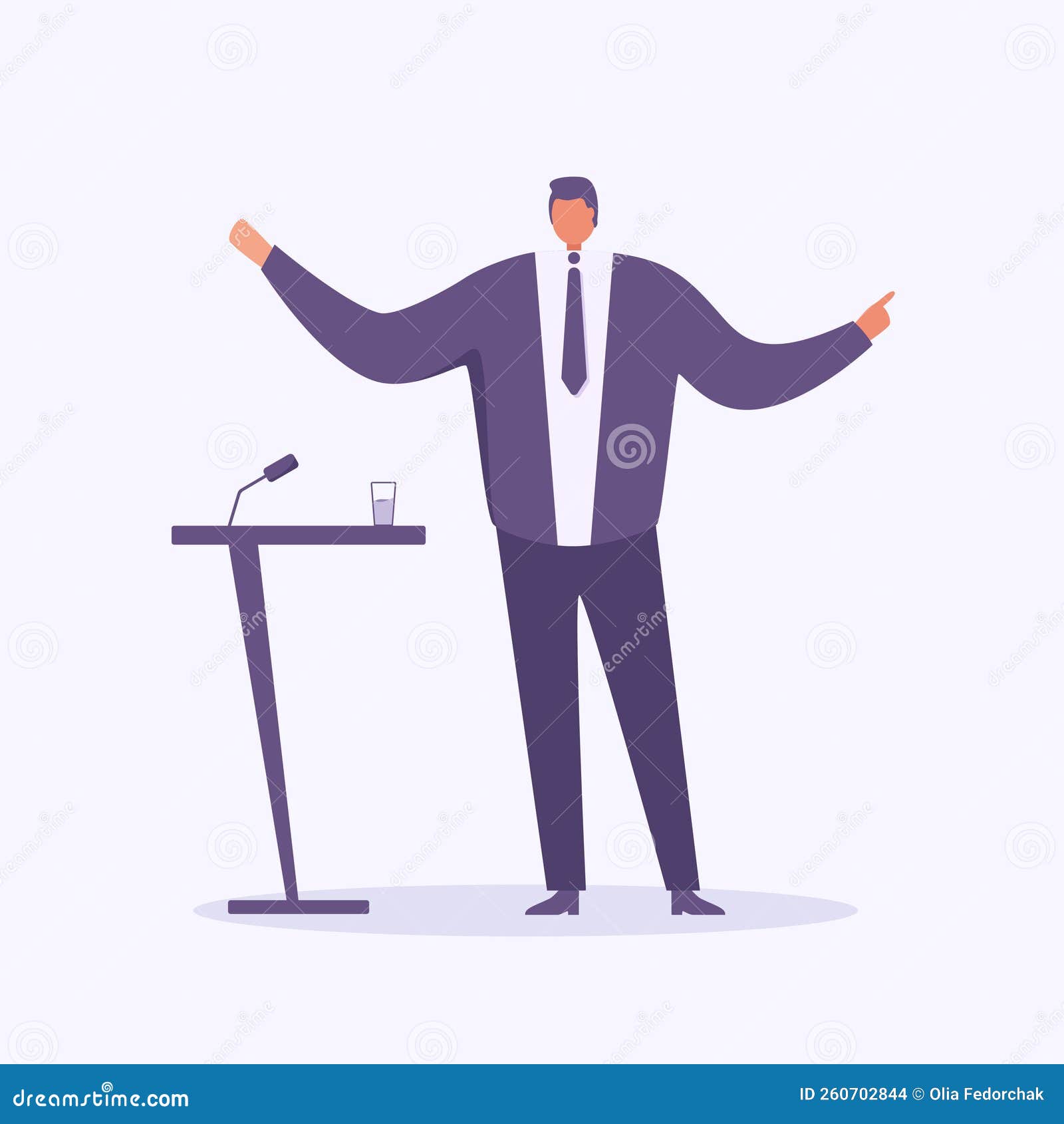 Orator Speaking from the Tribune, Public Speaker Stock Vector ...