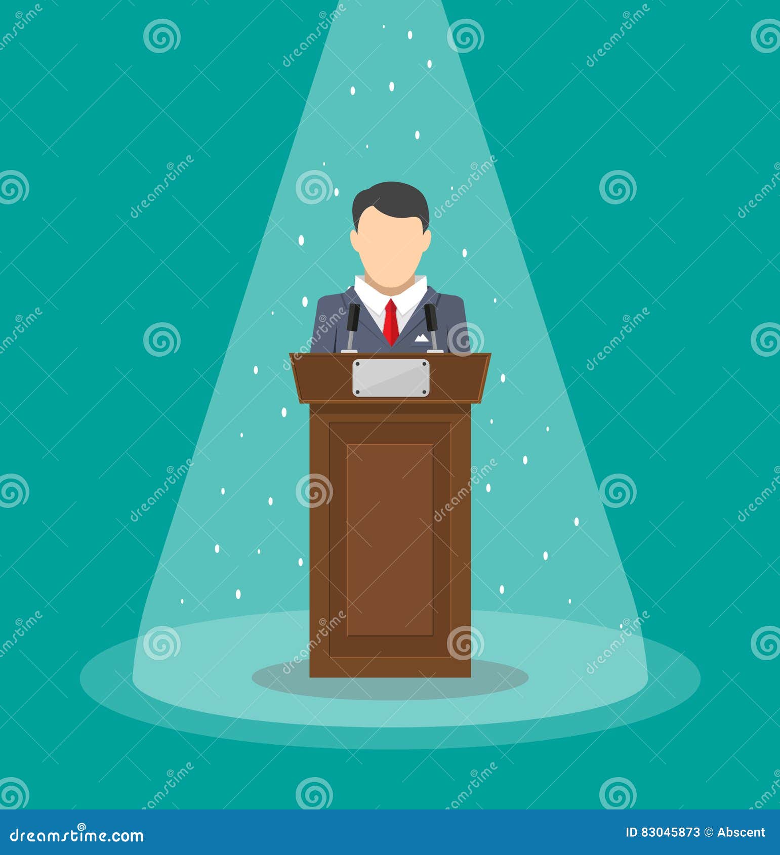 Orator Speaking from Tribune Stock Vector - Illustration of cartoon ...