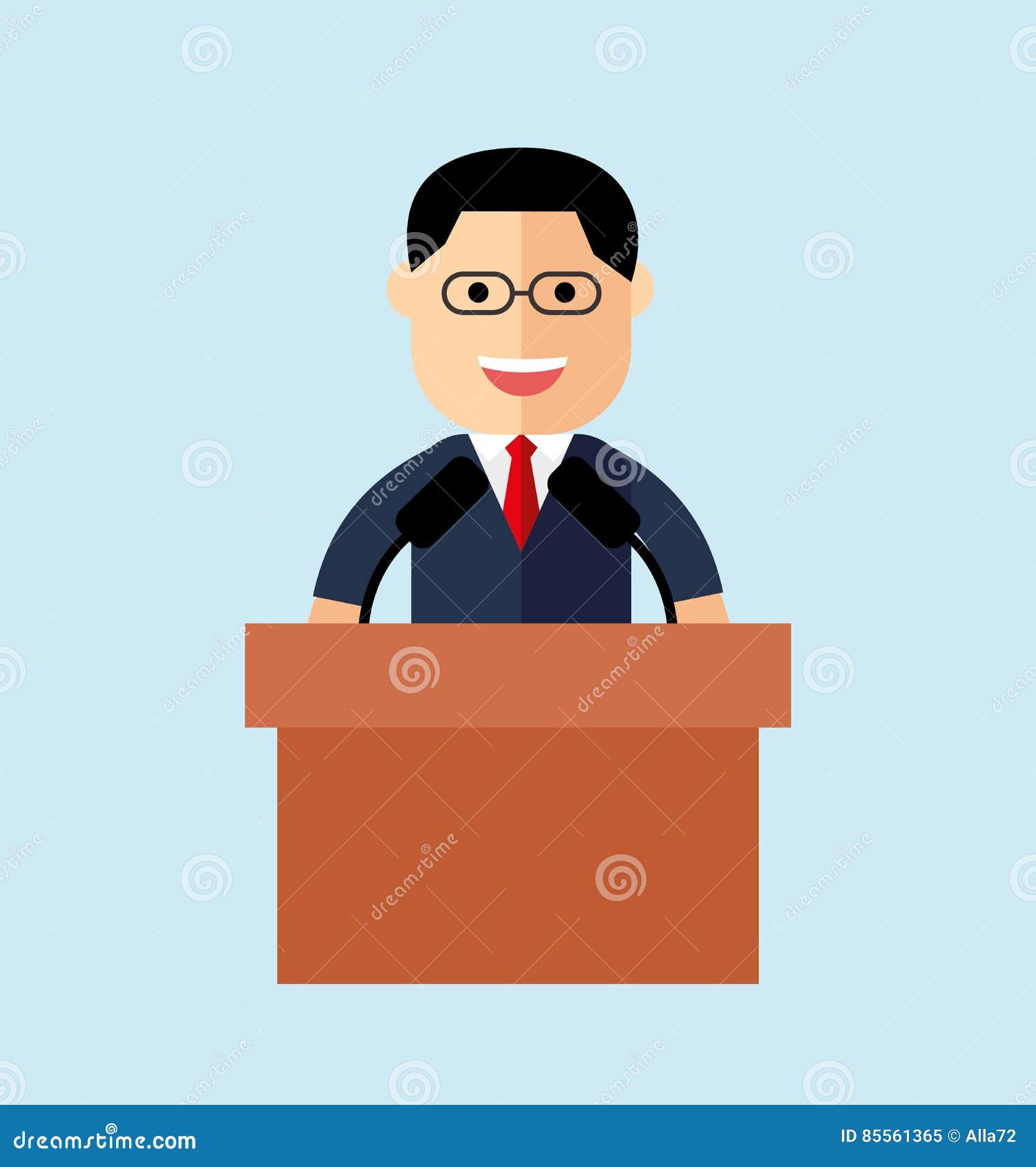 Orator Speaking from the Tribune. Public Speaker Stock Vector ...