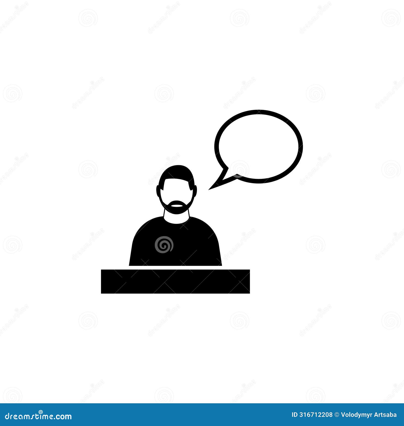 Orator Speaking from Tribune, Speaker Flat Vector Icon Stock Vector ...