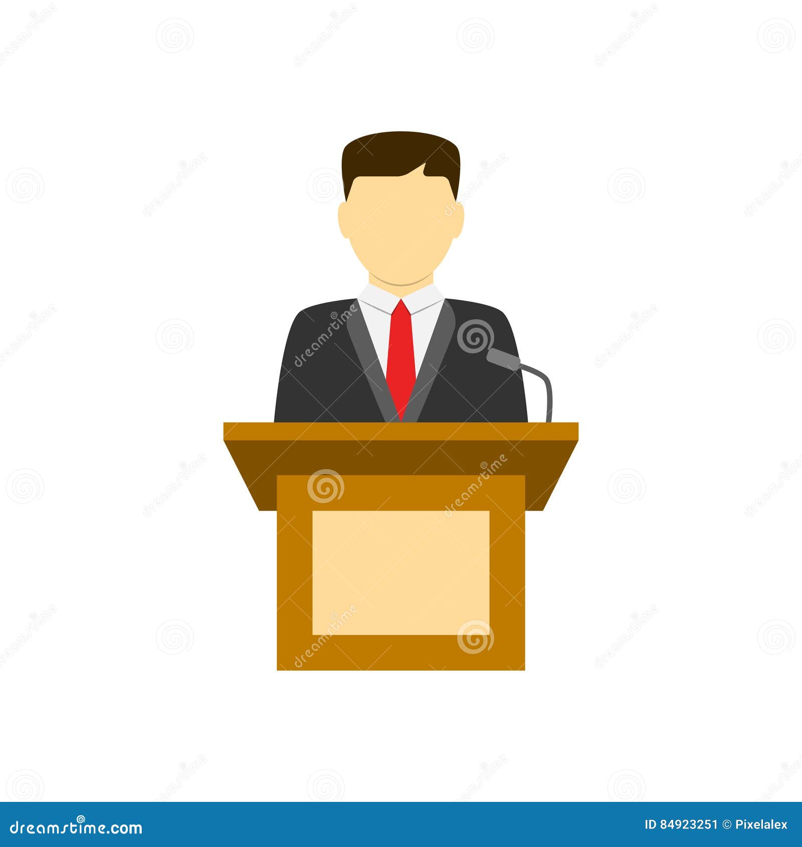 Orator Speaking from Tribune Stock Vector - Illustration of person ...