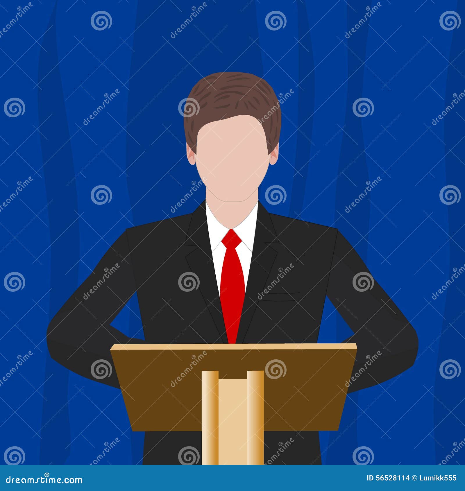 Orator Speaking from Tribune Stock Vector - Illustration of leadership ...