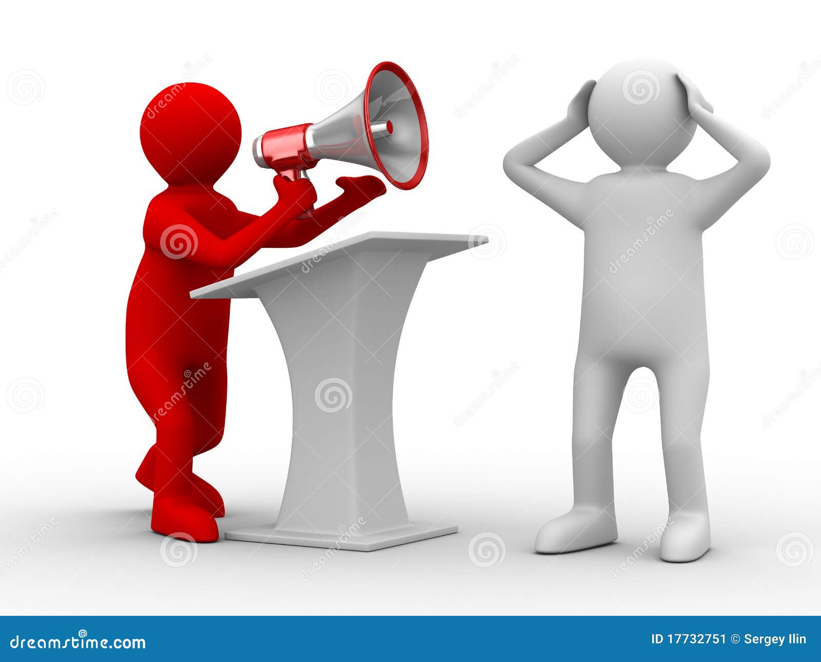 Orator speaks in megaphone stock illustration. Illustration of ...