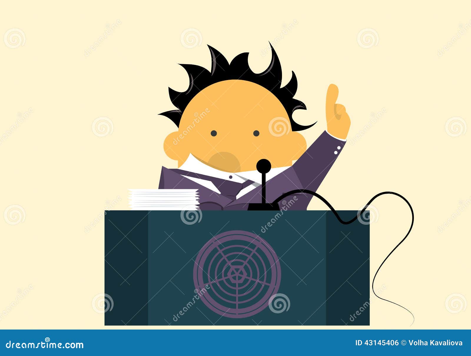 Orator stock vector. Illustration of black, podium, businessman - 43145406