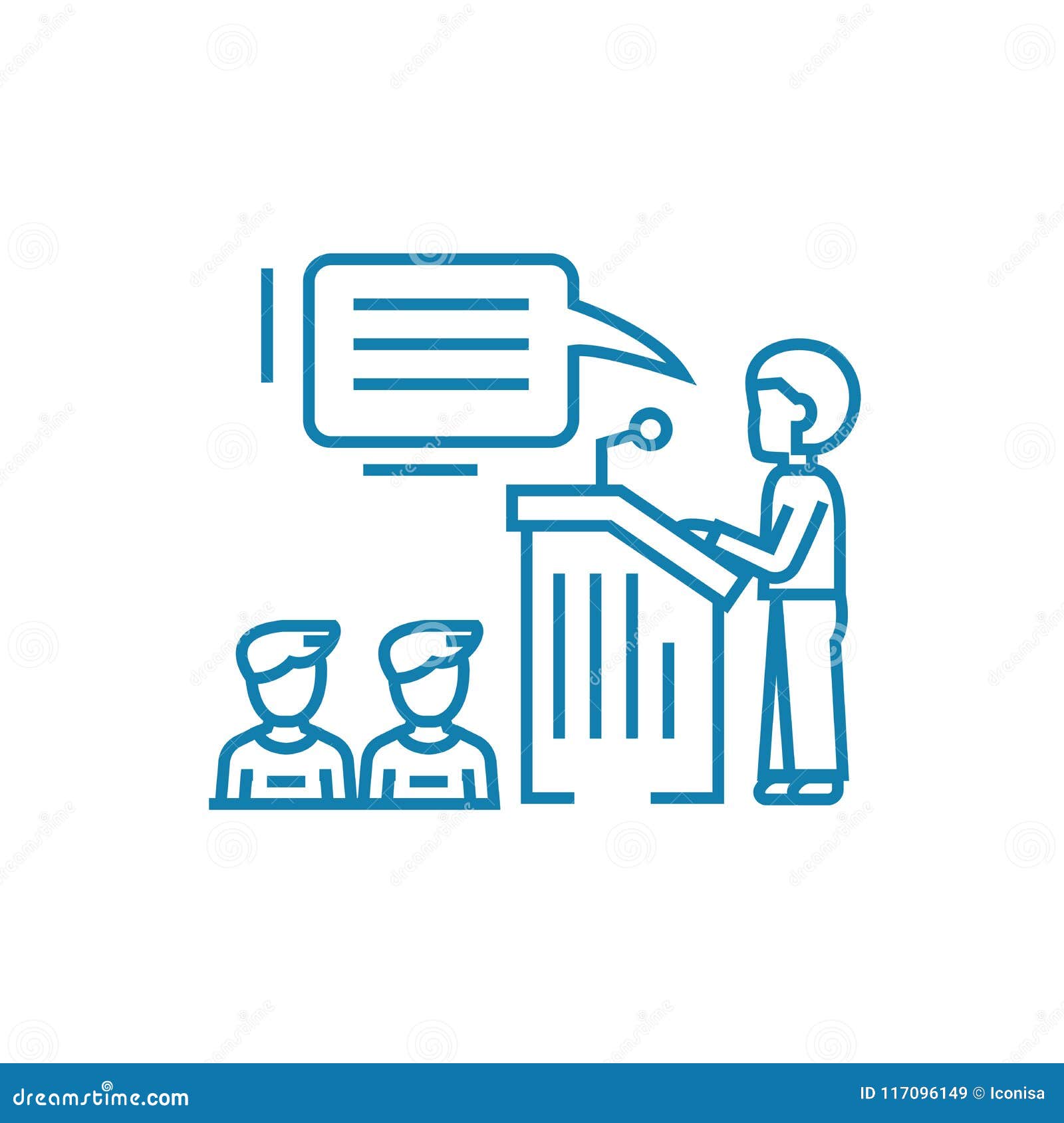 Oratory Linear Icon Concept. Oratory Line Vector Sign, Symbol ...