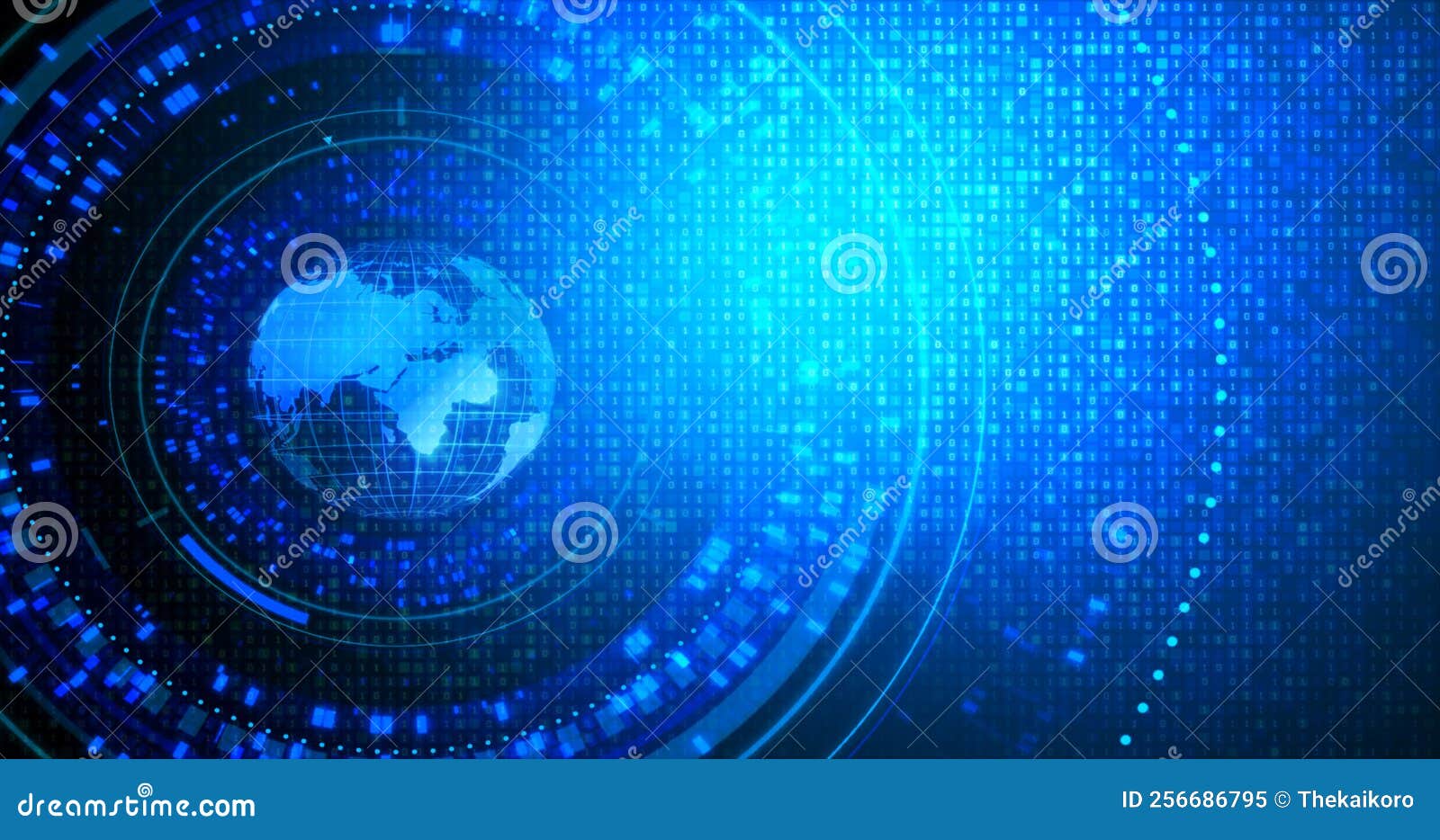 Orb Globe with 0 1 Digital Binary Number Stock Image - Image of control ...