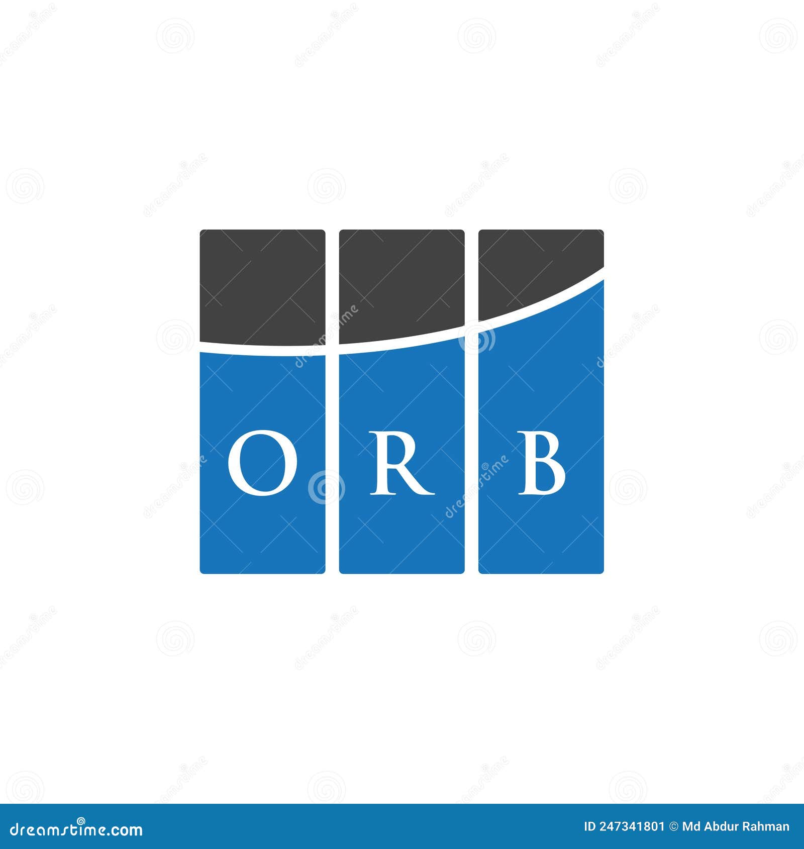 ORB Letter Logo Design on WHITE Background. ORB Creative Initials ...