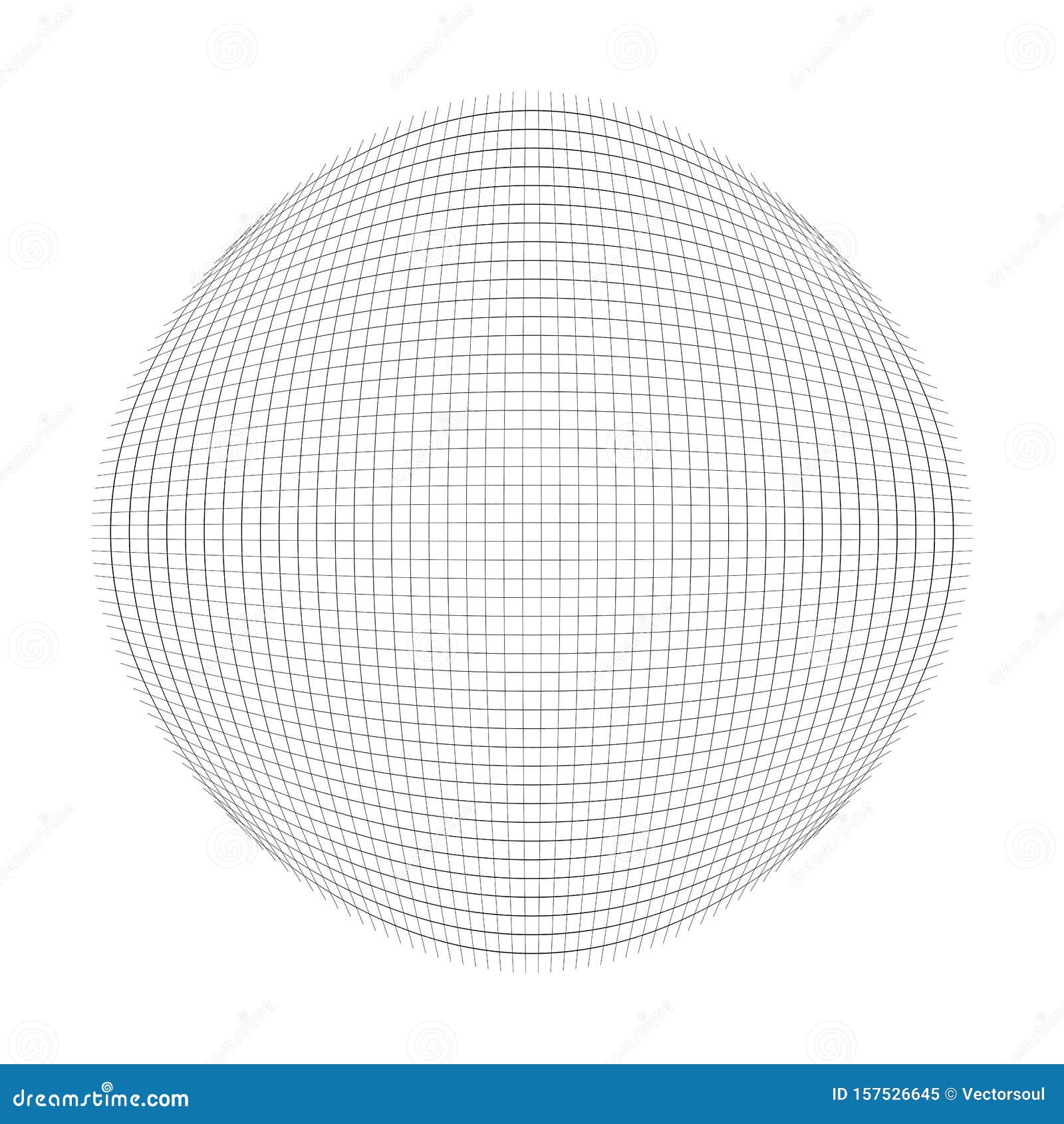 Orb, Sphere With Squares Line Mesh, Grid. Circular, Concentric Element ...
