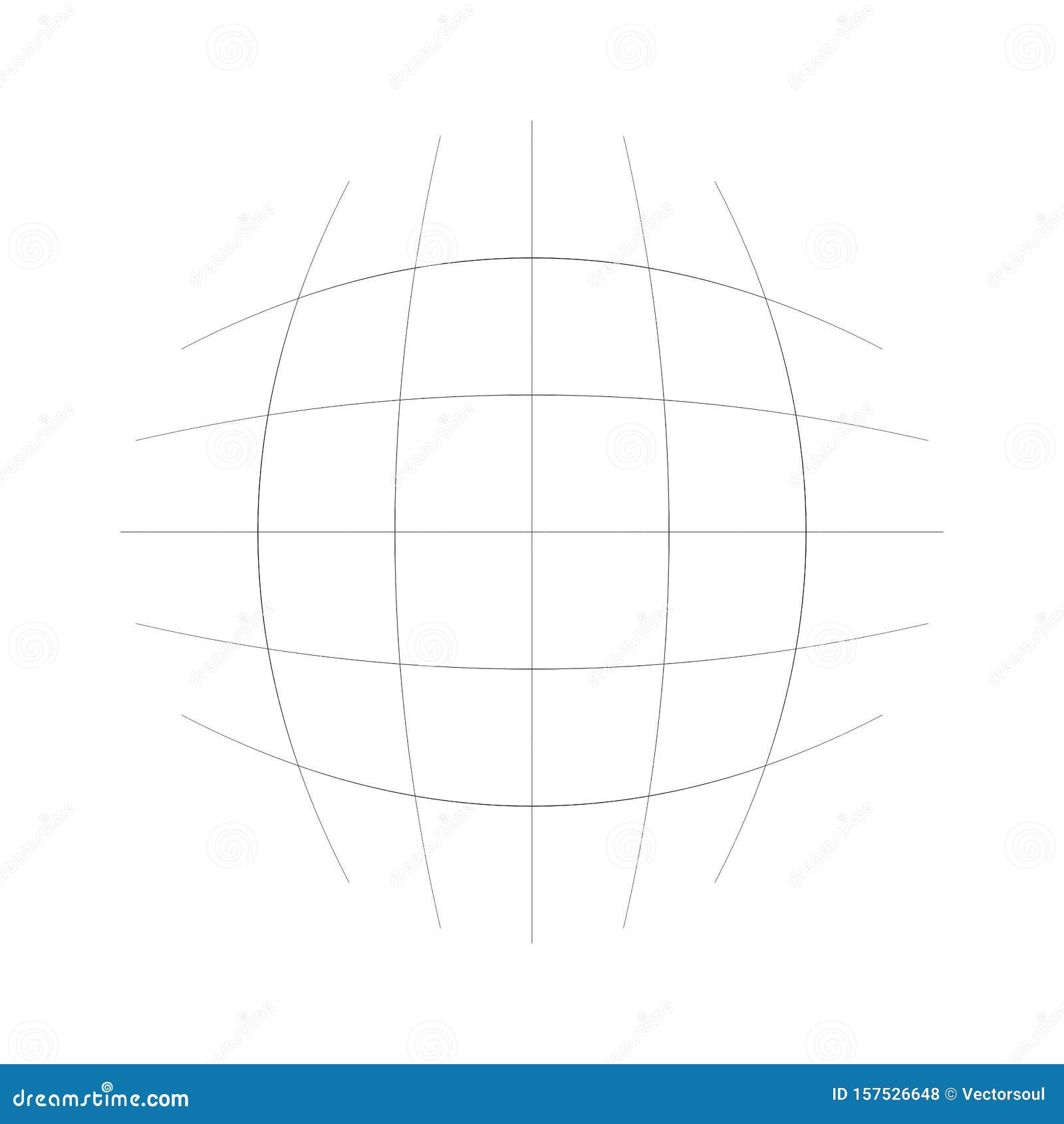 Orb, Sphere With Squares Line Mesh, Grid. Circular, Concentric Element ...