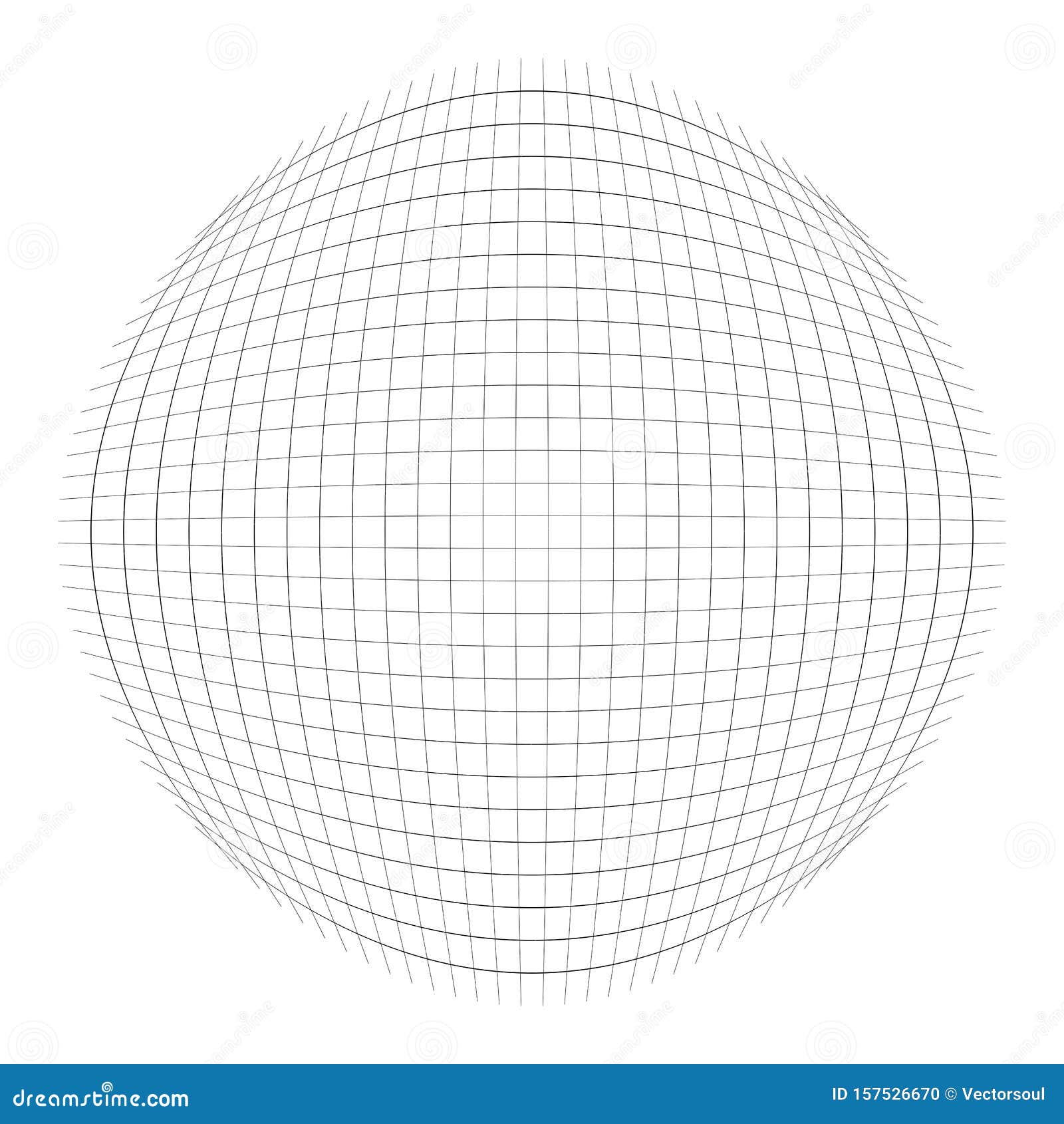 Orb, Sphere With Squares Line Mesh, Grid. Circular, Concentric Element ...
