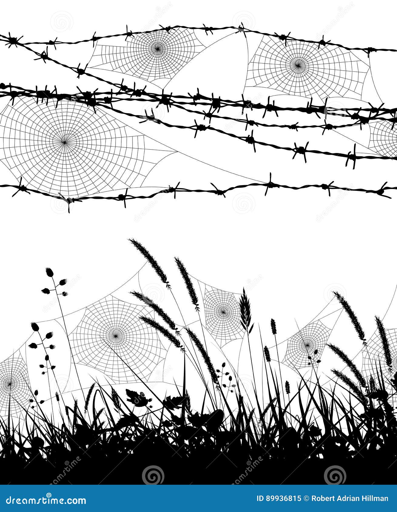 Orb spider webs stock vector. Illustration of grass, spider - 89936815