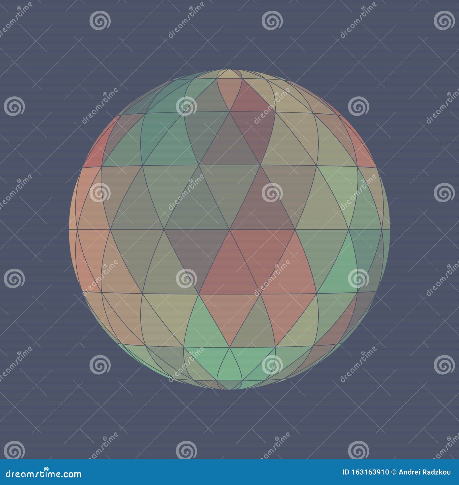 Orb Textured by Triangles on a Dark Blue Background Stock Vector ...
