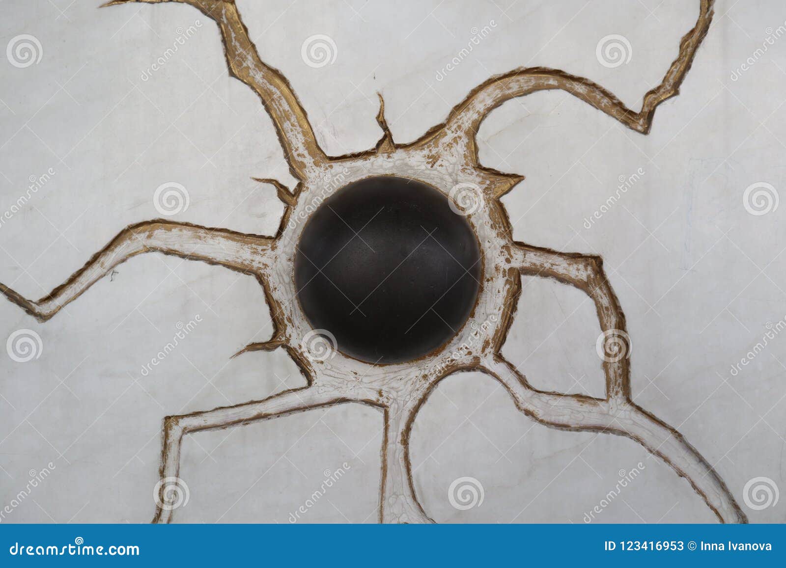 Orb in a wall stock image. Image of vienna, iron, crack - 123416953