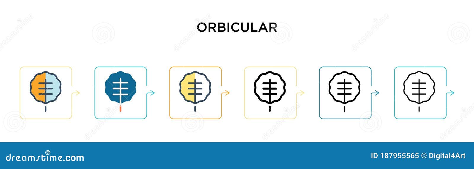 Orbicular Vector Icon in 6 Different Modern Styles. Black, Two Colored ...