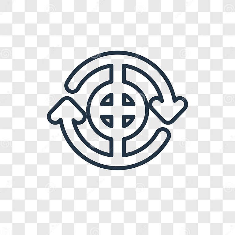 Orbit Concept Vector Linear Icon Isolated on Transparent Background ...