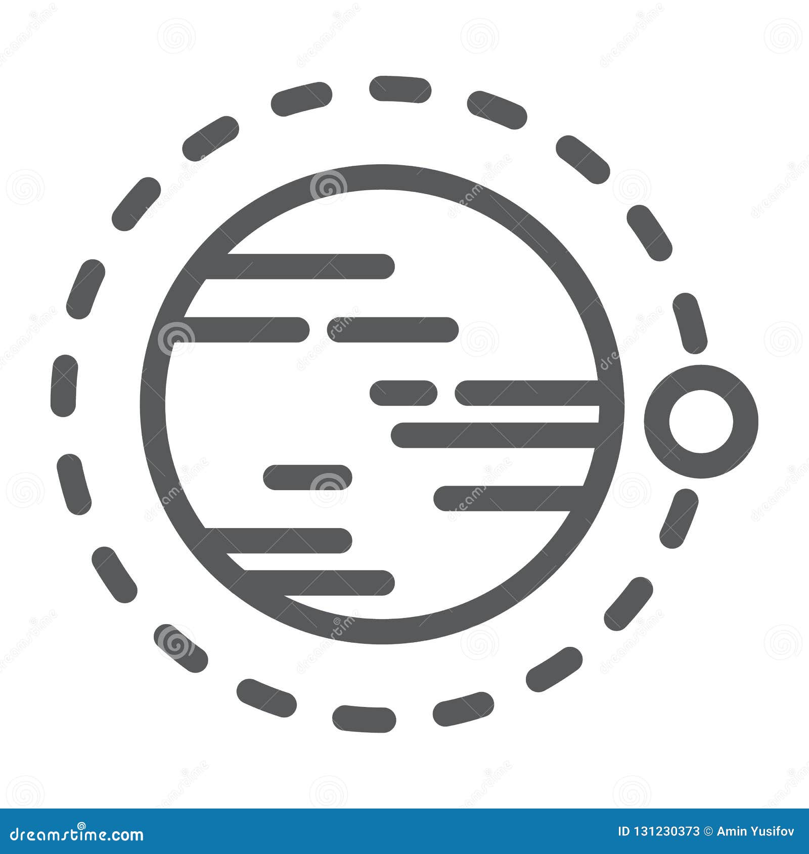Orbit Line Icon, Cosmos and Space, Circle Sign, Vector Graphics, a ...