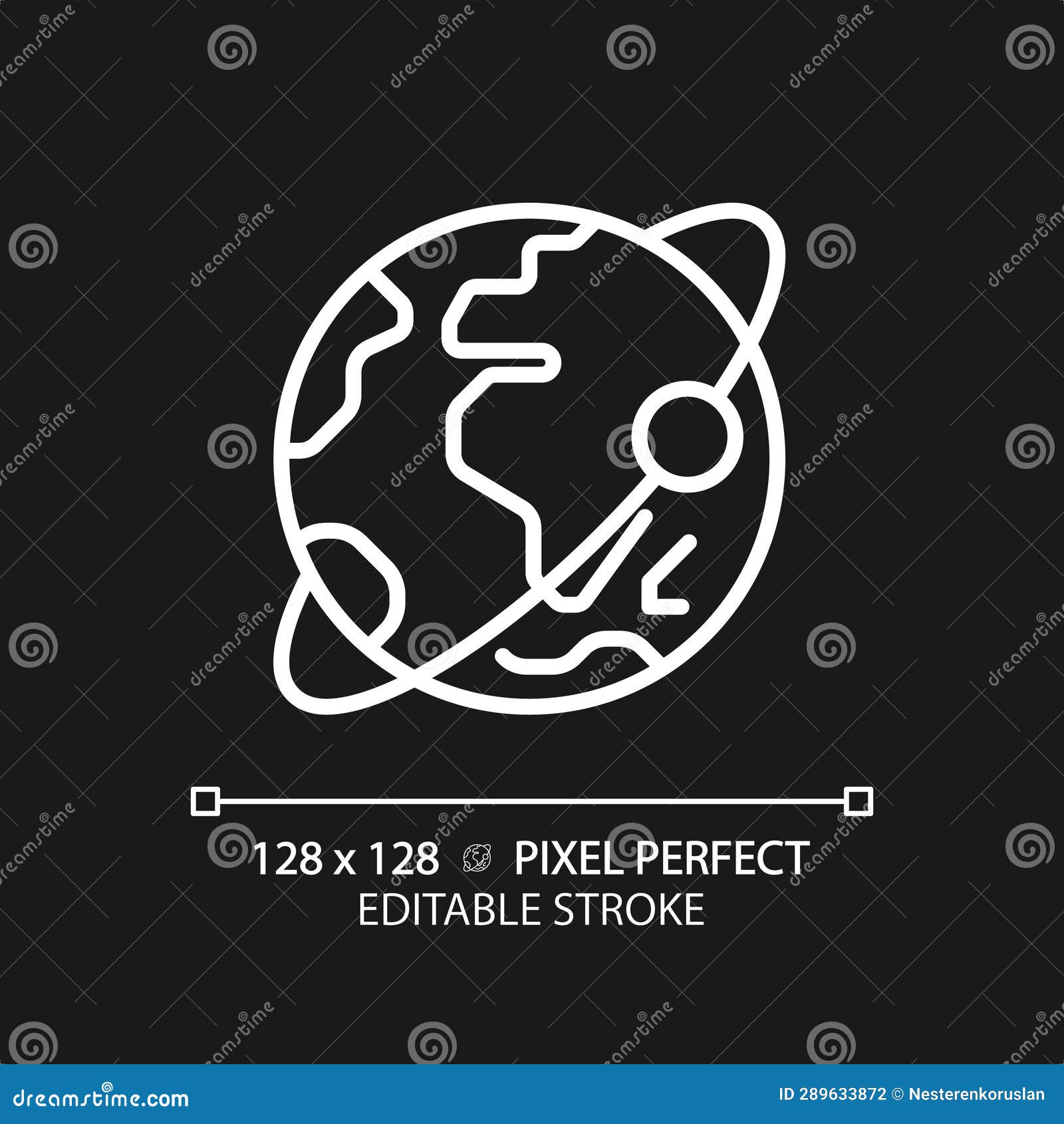 Orbit Pixel Perfect White Linear Icon for Dark Theme Stock Vector ...