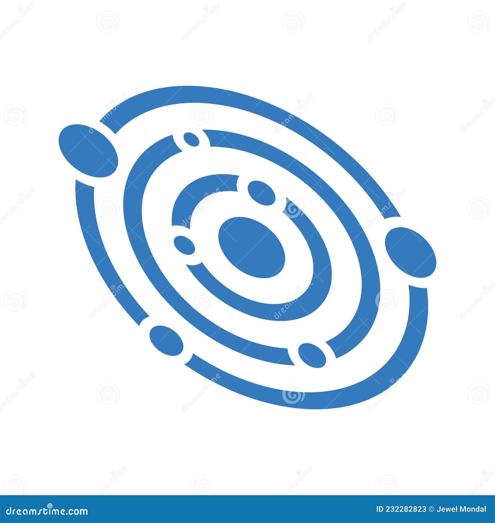 Orbit, Planets, Solar System Icon. Blue Color Design Stock Illustration ...