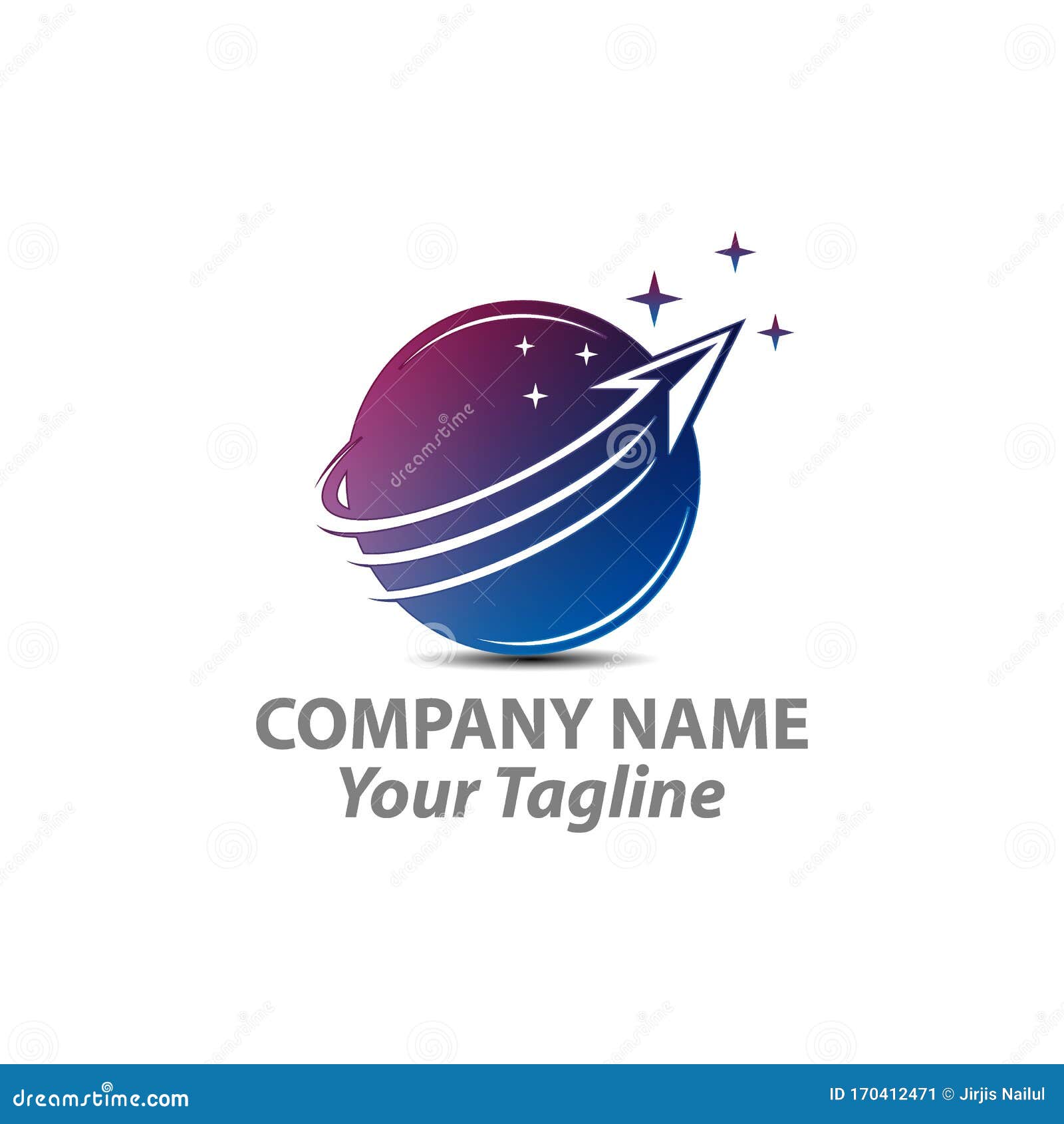 Orbit Planet Swash Logo Template Icon Symbol in Modern Gradient ...