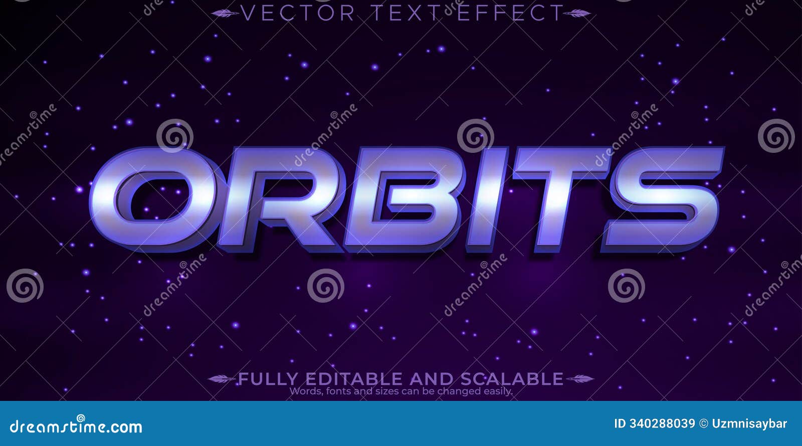Orbit Text Effect, Editable Gaming and Cyber Text Style Stock Vector ...