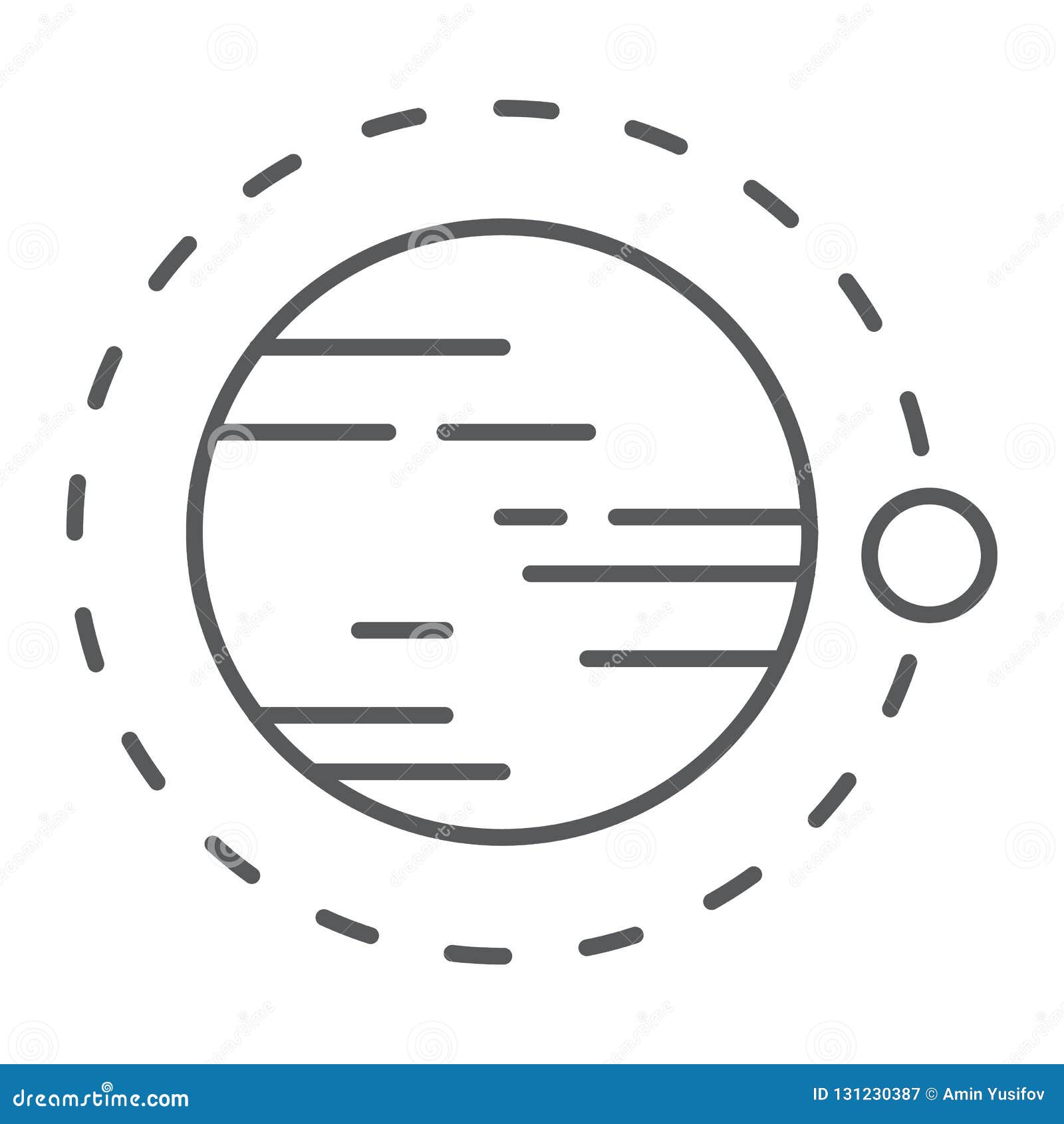 Orbit Thin Line Icon, Cosmos and Space, Circle Sign, Vector Graphics, a ...