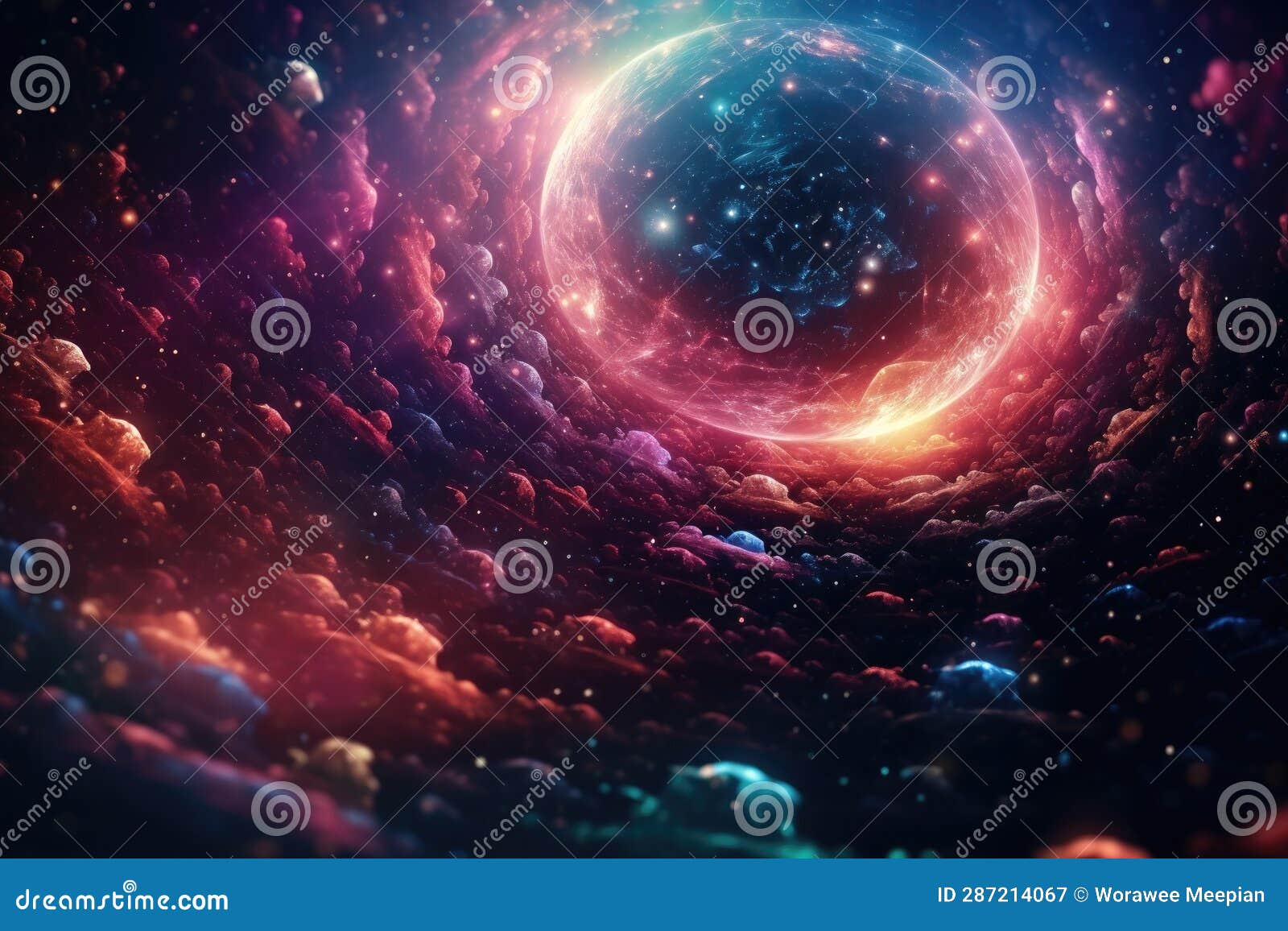 Orbit of Universe Colourful Abstract Background. Generative AI Stock ...
