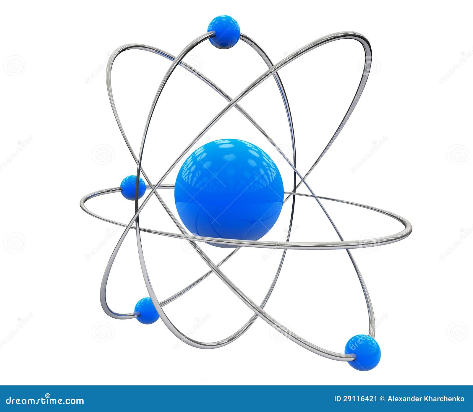 Orbital model of atom stock illustration. Illustration of molecular ...