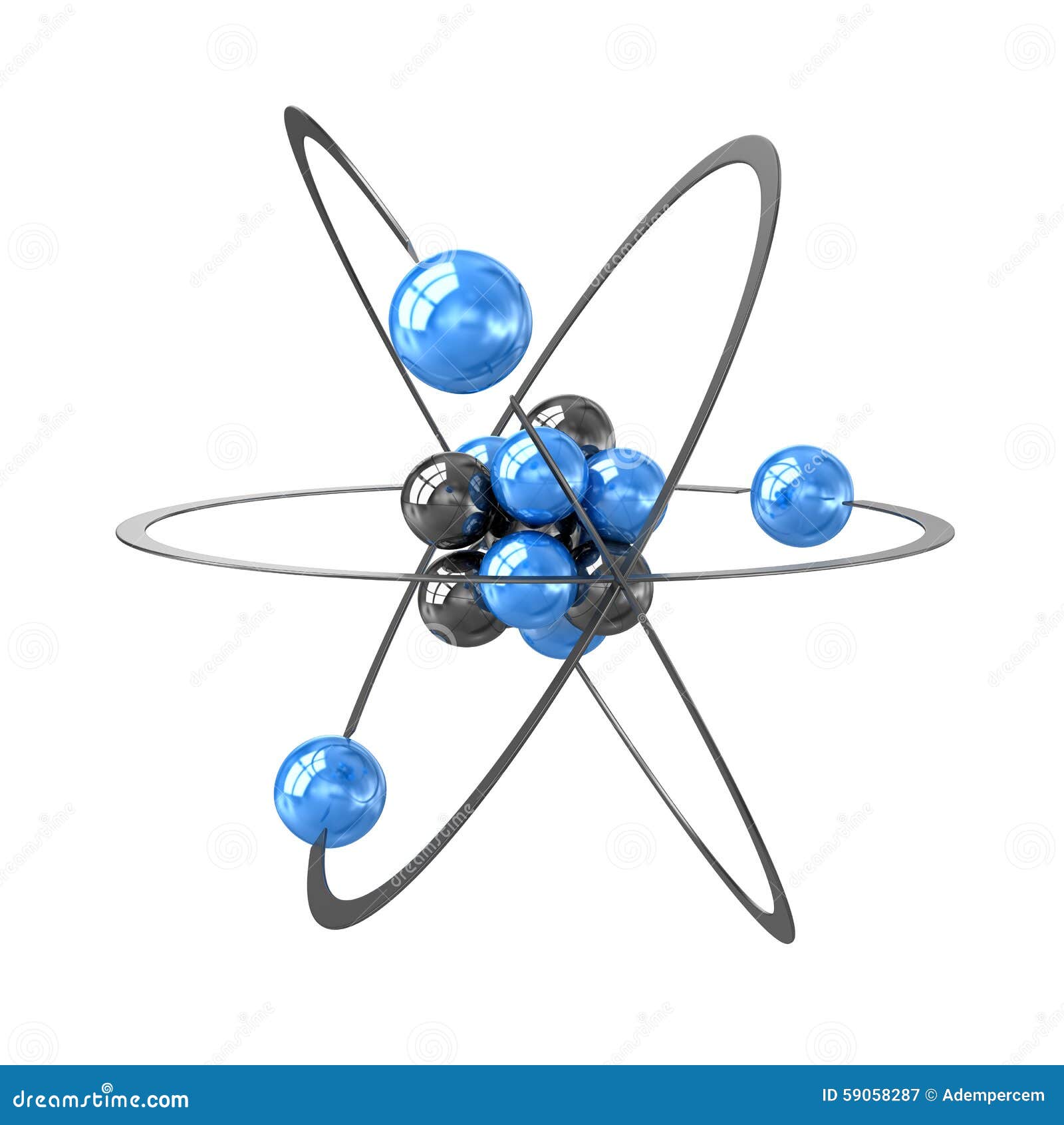 Orbital Model of Atom stock illustration. Illustration of color - 59058287
