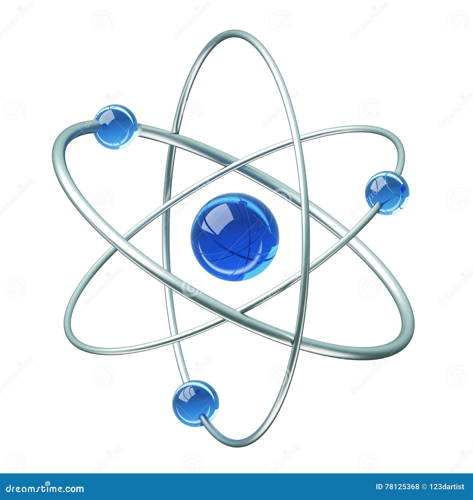 Orbital Model of Atom - Physics 3D Illustration Stock Illustration ...