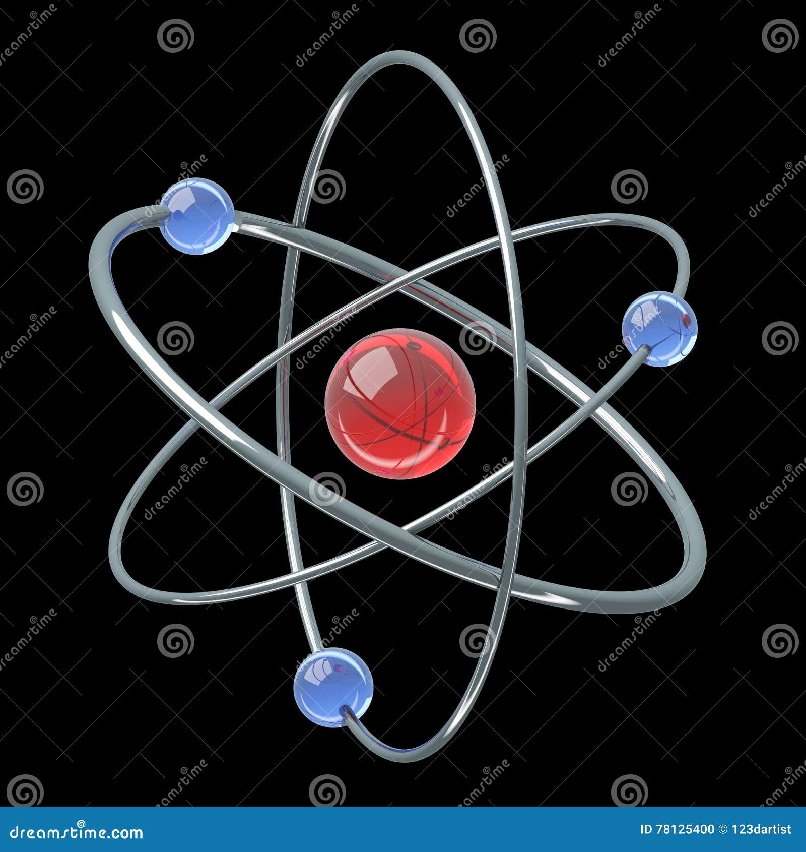 Orbital Model of Atom - Physics 3D Illustration Stock Illustration ...