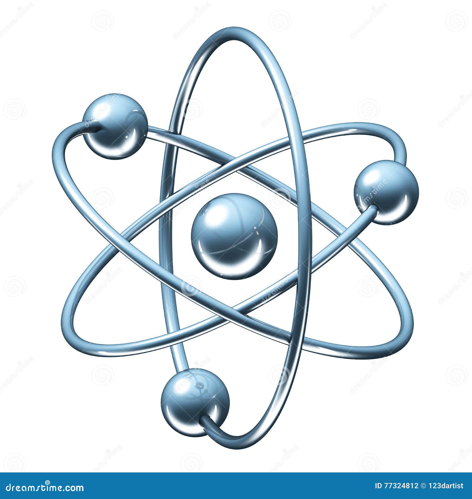 Orbital Model of Atom - Physics 3D Illustration Stock Illustration ...
