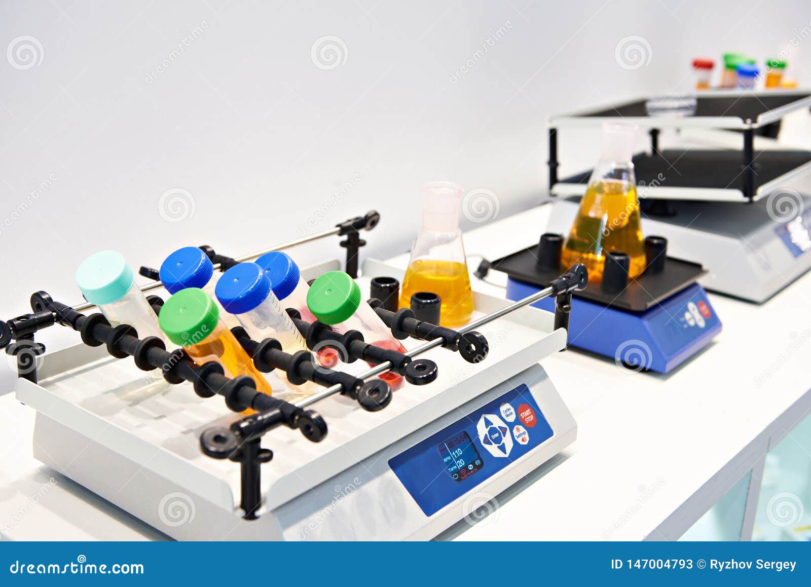 Orbital Shaker for Chemical Laboratory Stock Image - Image of liquid ...
