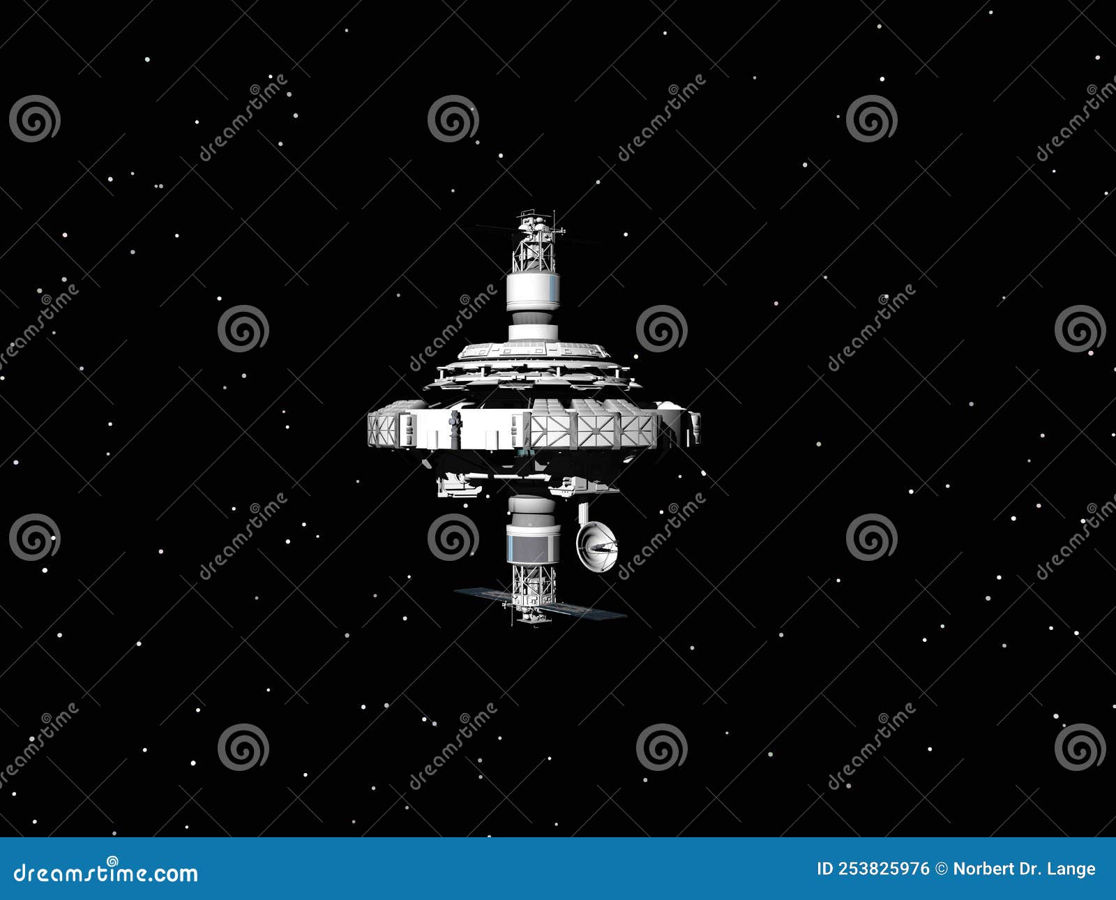 Orbital Station in the Infinity Stock Illustration - Illustration of ...