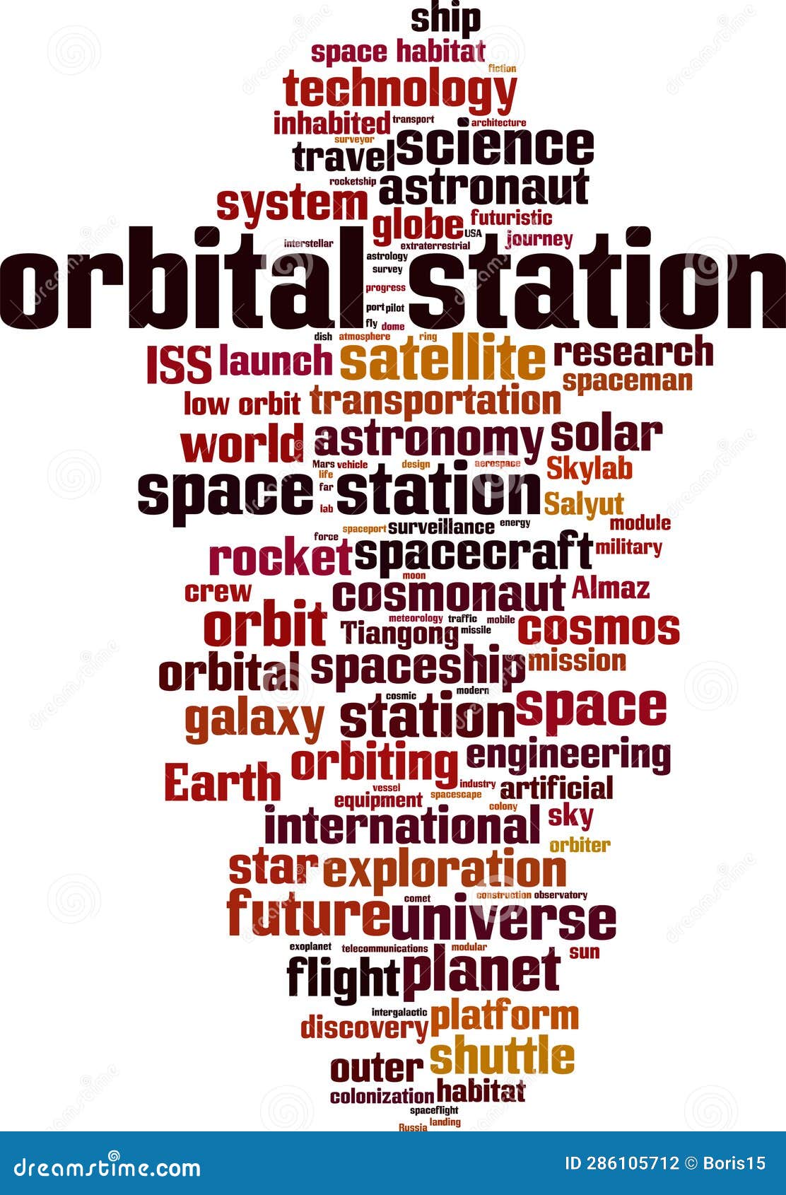 Orbital station word cloud stock vector. Illustration of tiangong ...
