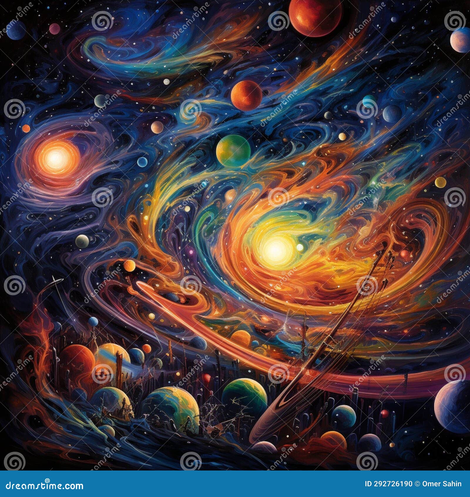 Orbital Symphony: Harmonious Orbits of Planets and Stars Stock ...