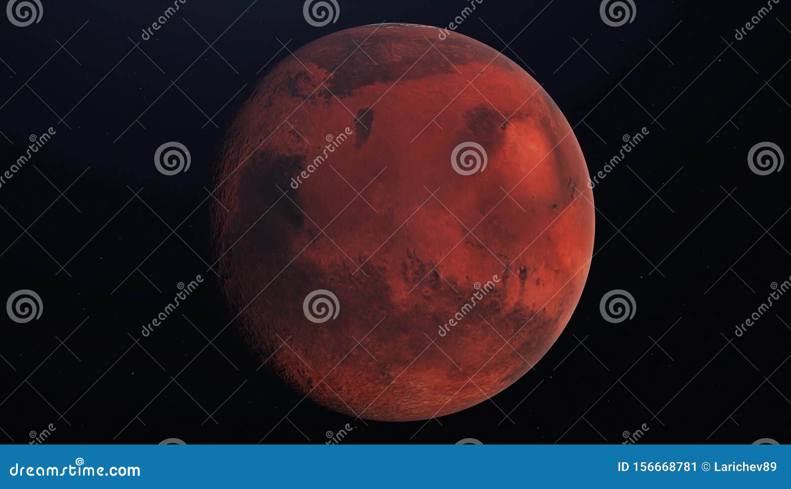 Orbiting Planet Mars. High Quality 3d Rendering Stock Illustration ...