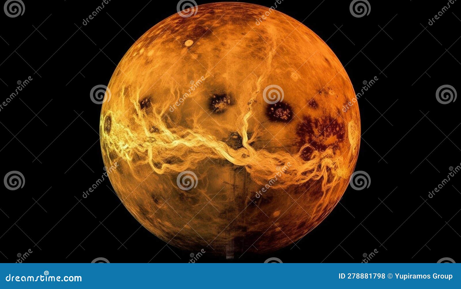 Orbiting Satellite Illuminates Glowing Sphere in Dark Space Fantasy ...