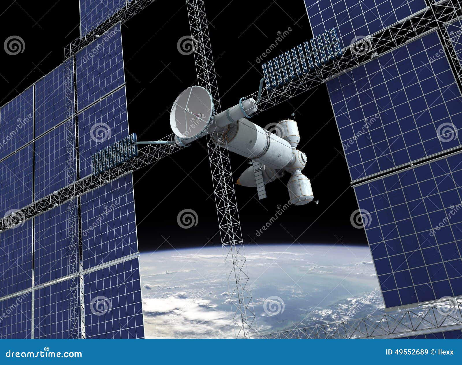Orbiting space station stock illustration. Illustration of abstract ...
