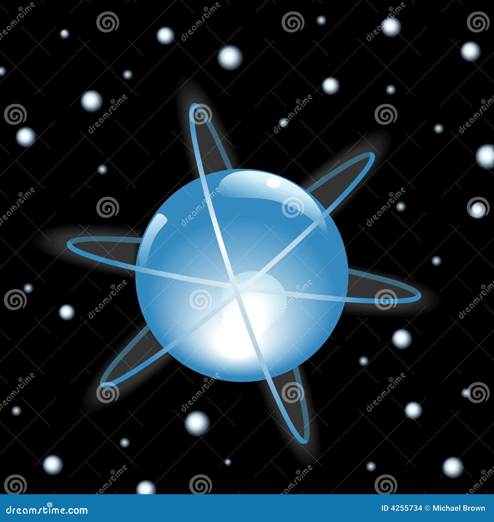 Orbits Around Sphere in Outer Space Stock Vector - Illustration of blue ...