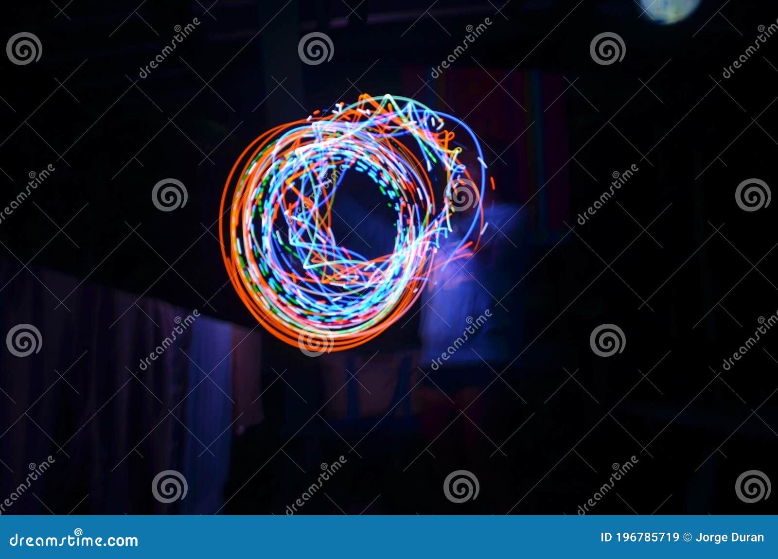 Orbits Light Circular Vortex Pattern Stock Image - Image of night, blue ...
