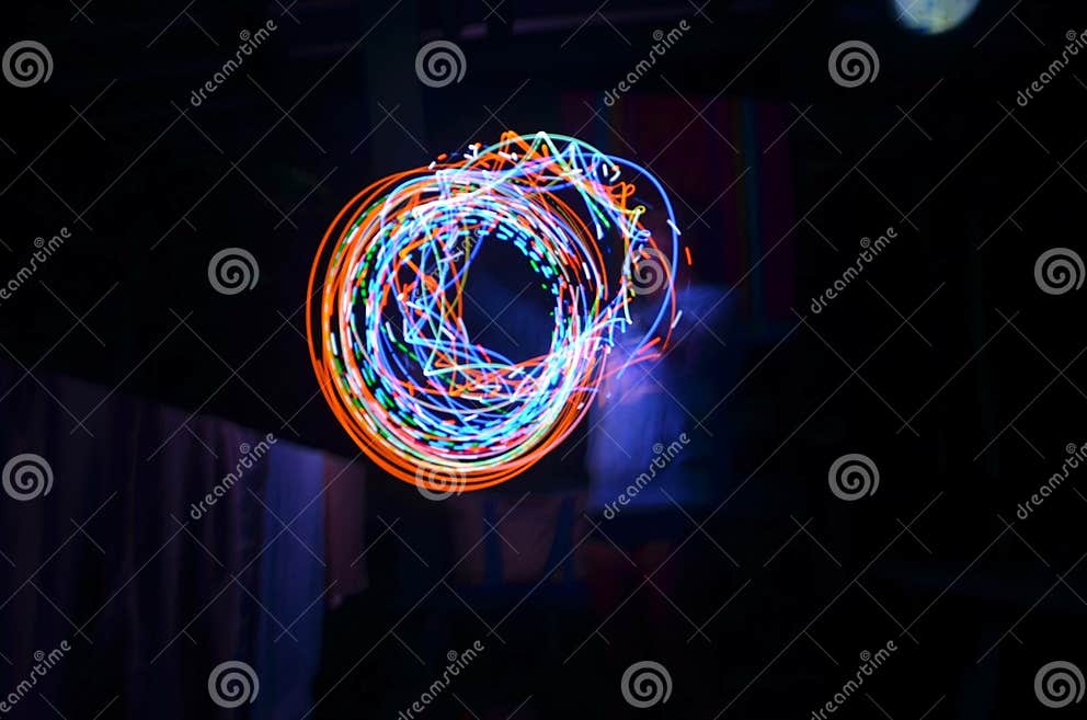Orbits Light Circular Vortex Pattern Stock Image - Image of night, blue ...