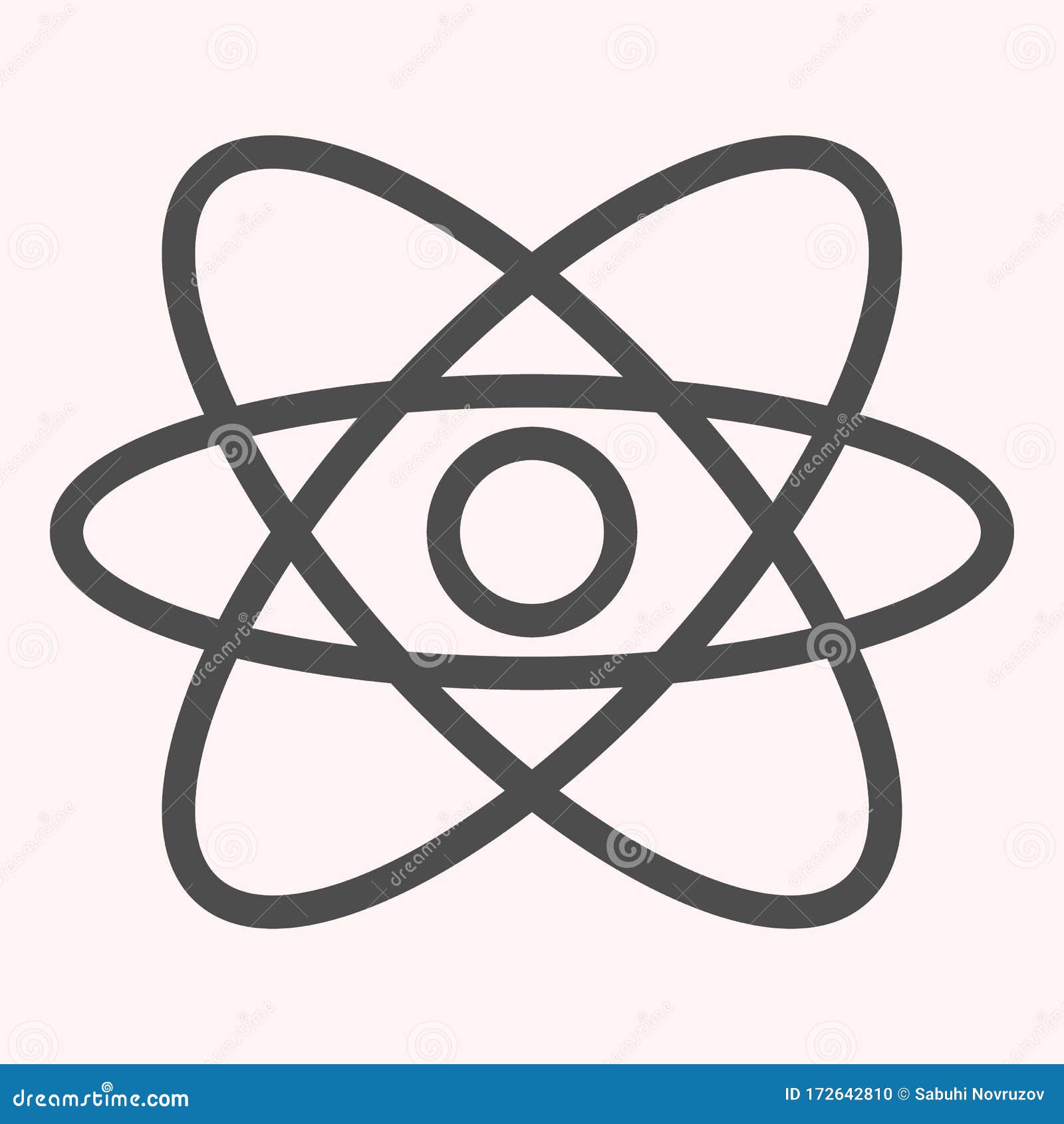 Orbits Line Icon. Circular Atom Physical Structure Stock Vector ...